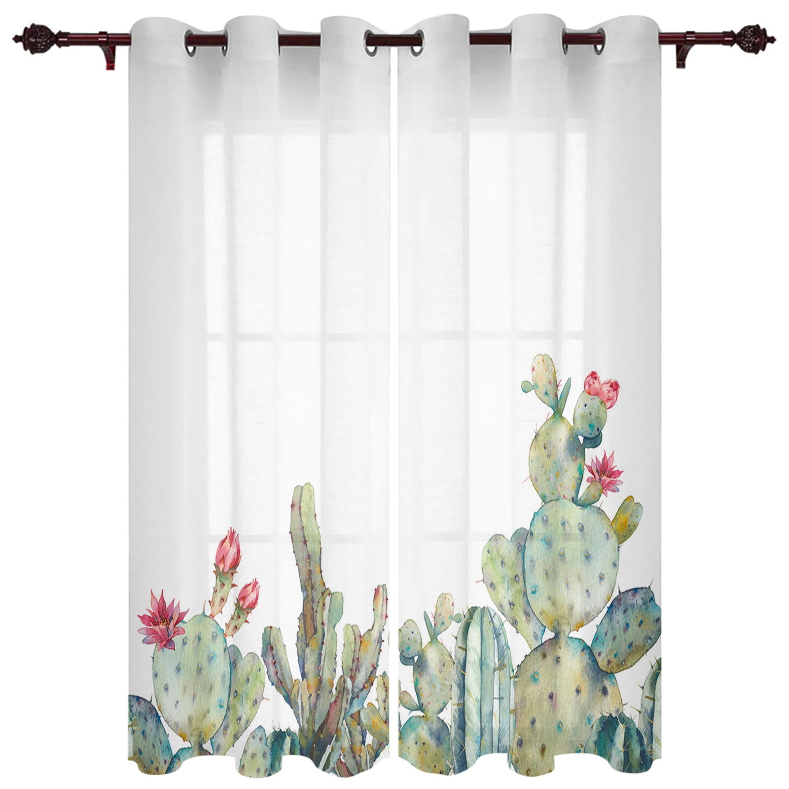 French Window Curtains Pattern Totem Retro Living Dining Room Kids ...