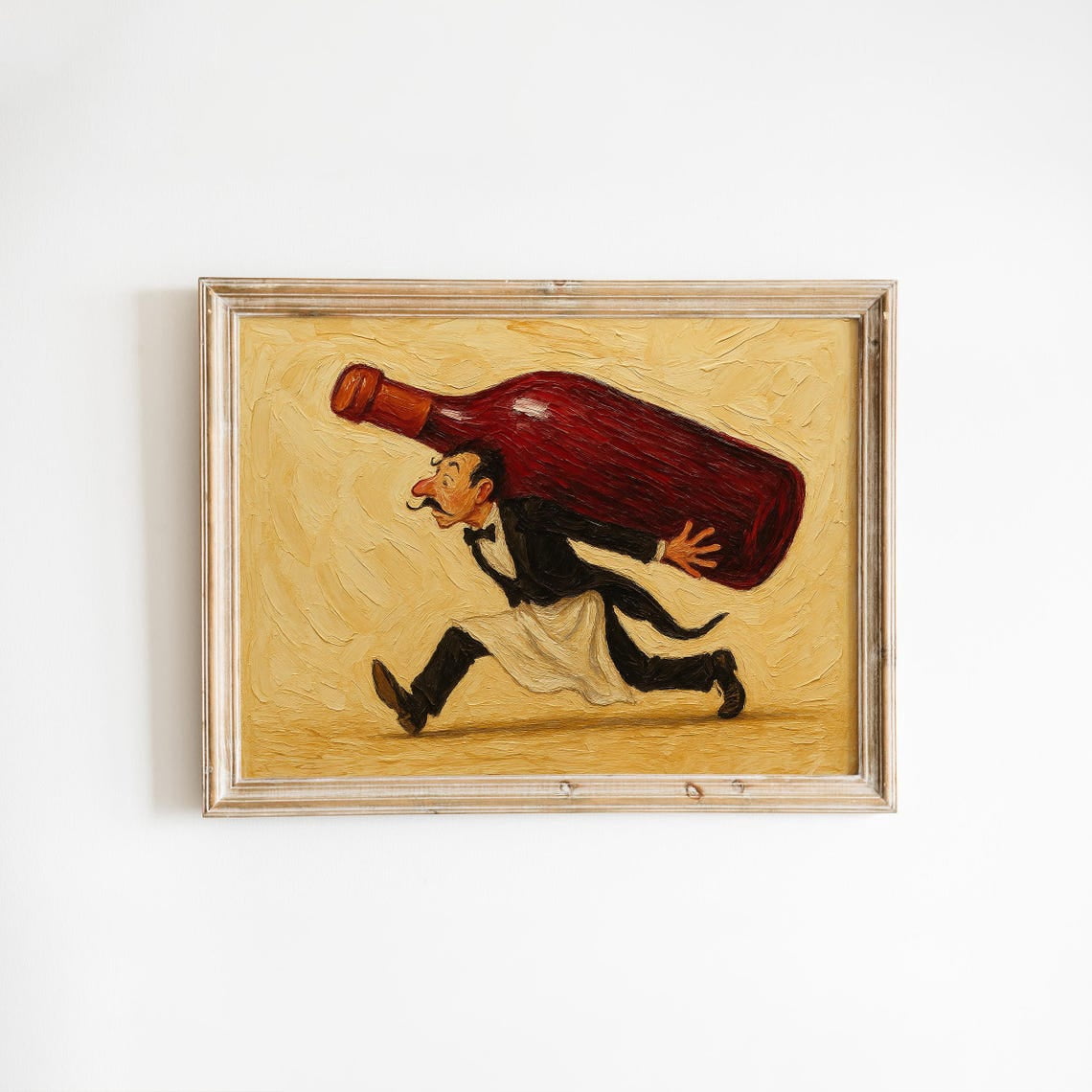 French Wine Poster – Waiter Art Poster, Vintage Bistro, Paris Café Wall ...