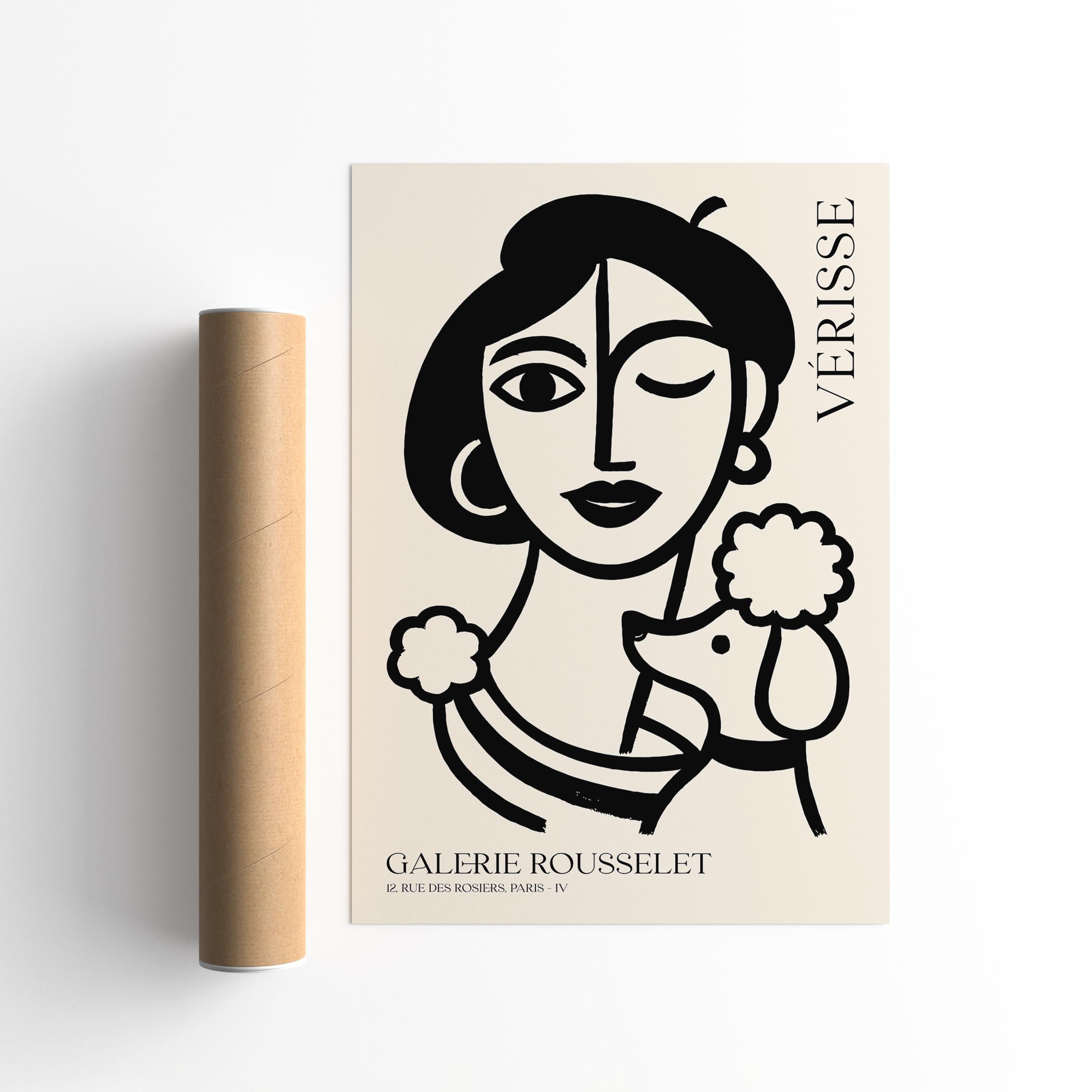 French Woman With Poodle Poster, Vérisse Edition Print UNFRAMED Poster ...