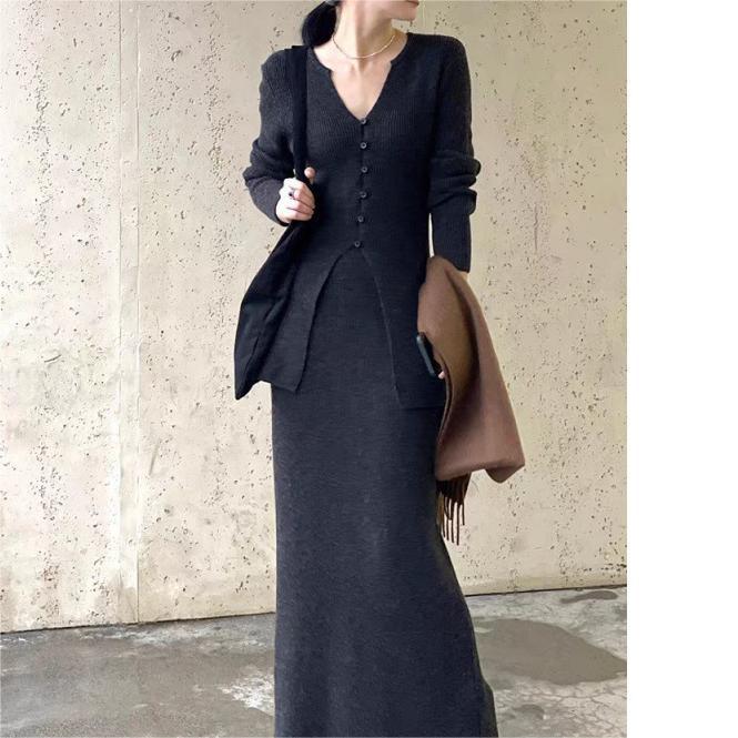 French Wool Suit Classic Style Sweaters Dress - Walmart.com