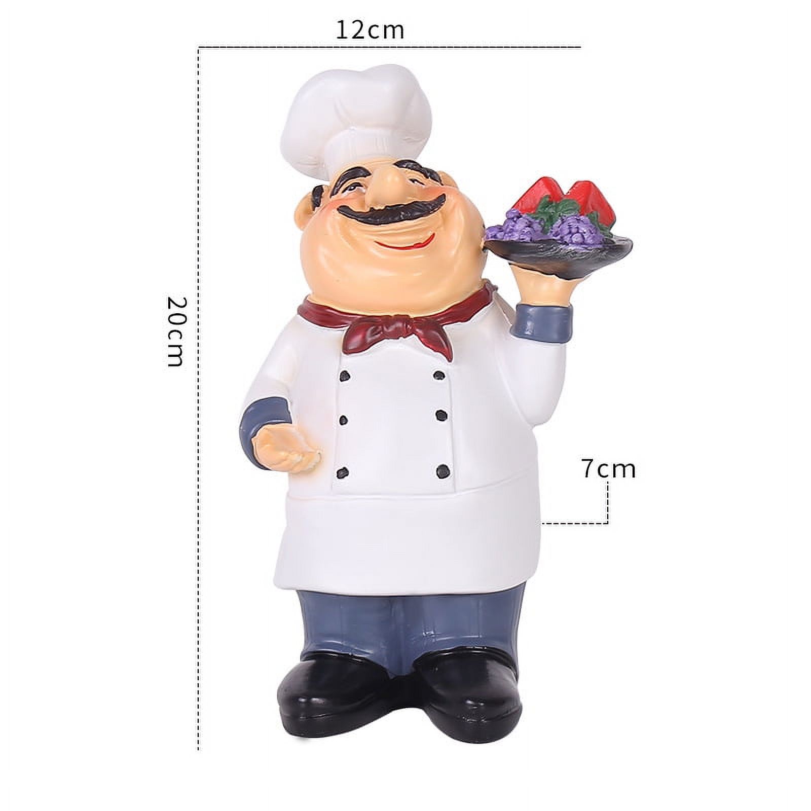 French chef figurines Kitchen sculpture countertop table dining room ...