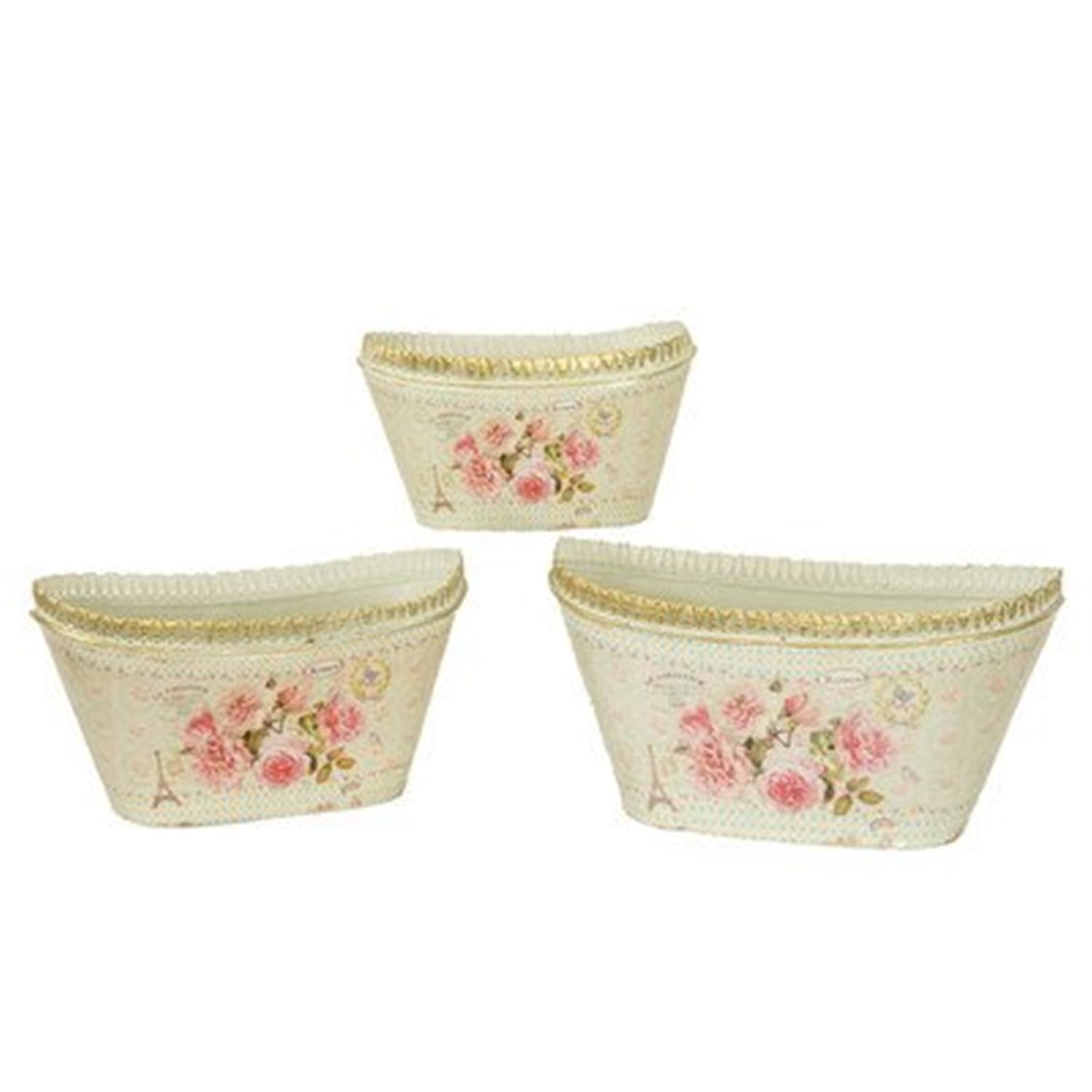 Dolce Mela French Country Planters Oval Vintage Metal Decorative Vases ...