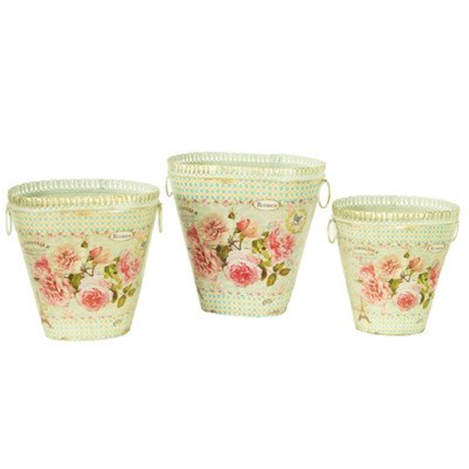 French country planters vintage metal decorative vases & flower pots ...