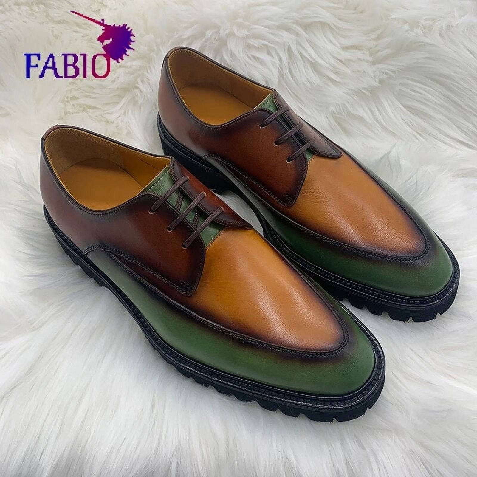 French cowhide men's shoes imported foaming outsole leather men's shoes ...