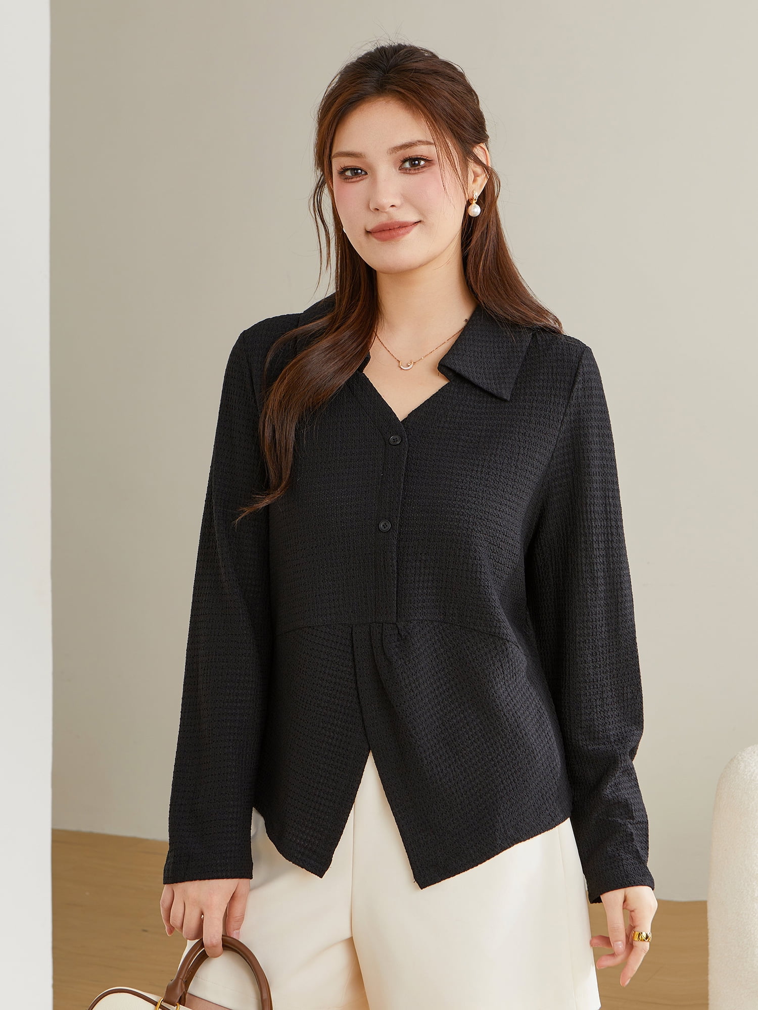 French kink niche texture knitted sweater - Walmart.com