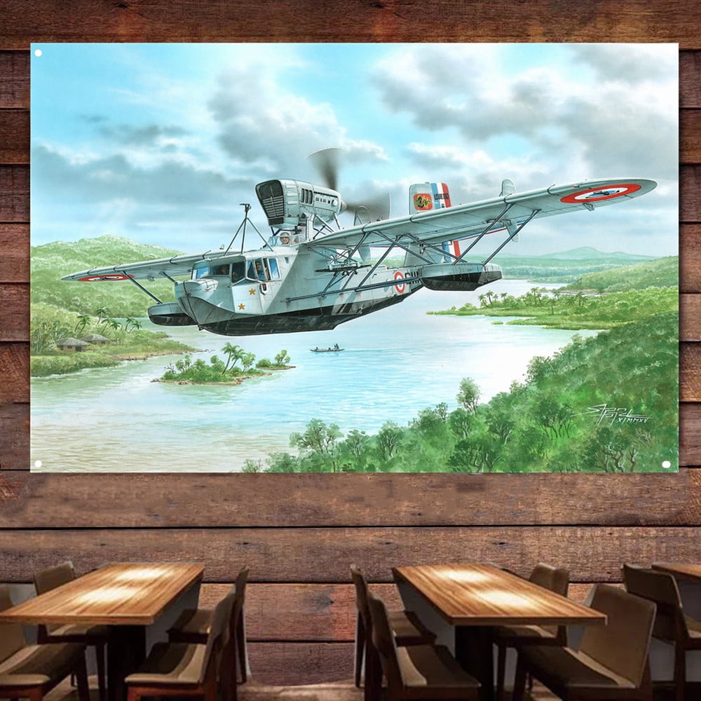French seaplane Fighter Poster Wall Chart - 38" x 57" HD Military Art ...