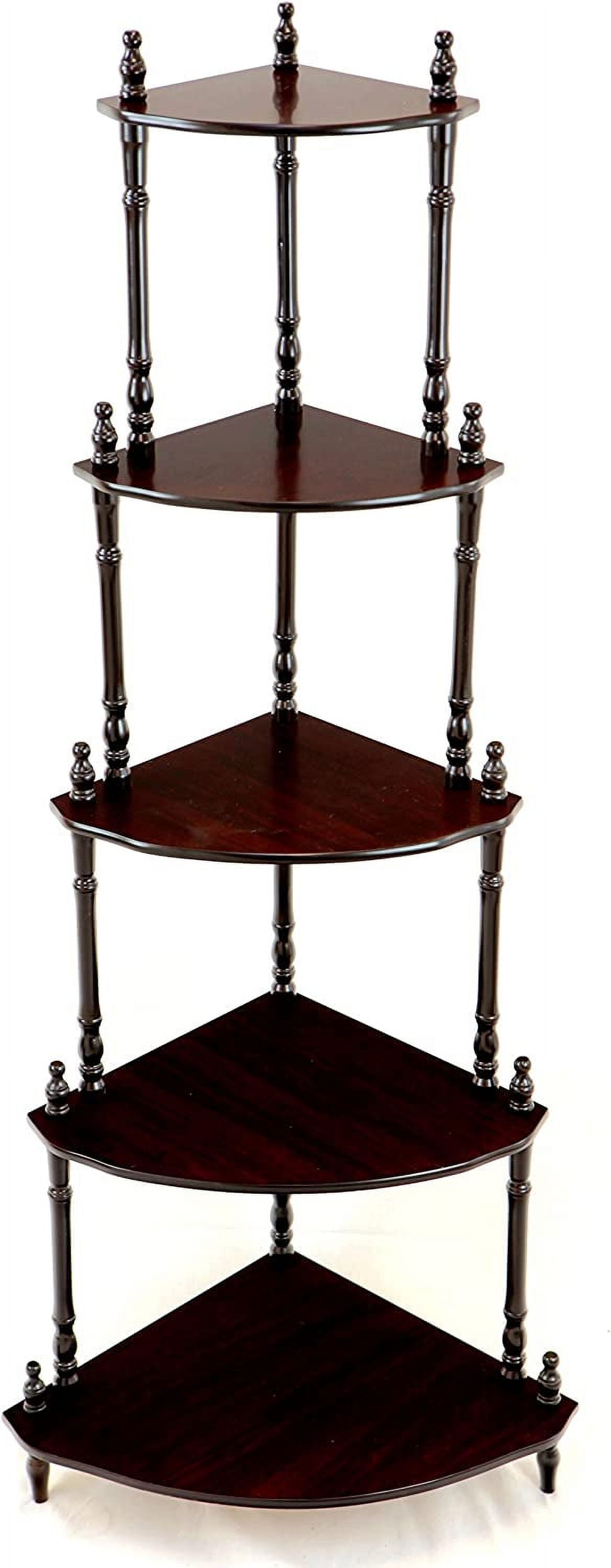 Frenchi Home Furnishing 5-Tier Corner Stand, Mahogany - Walmart.com