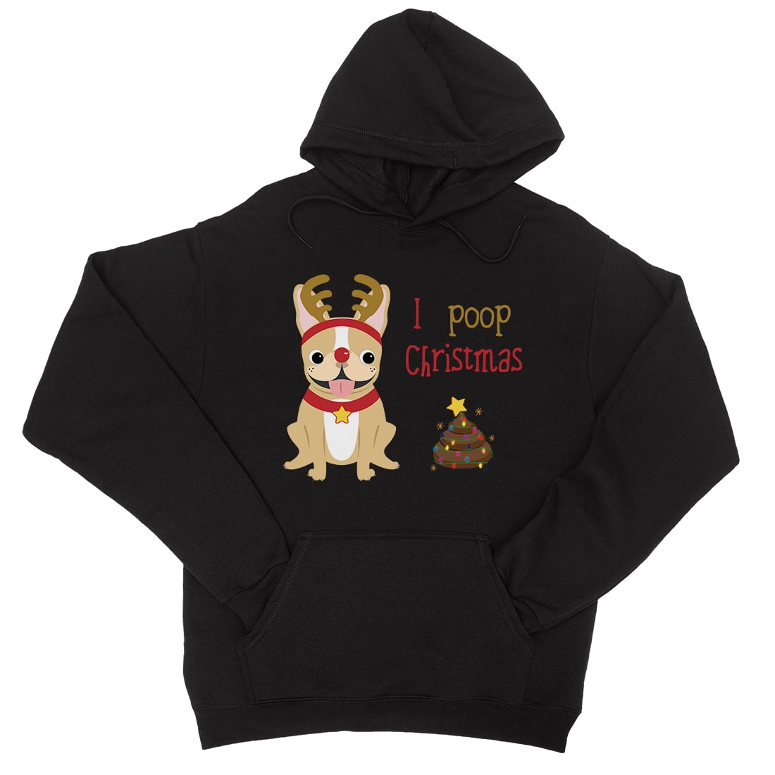 Frenchie Christmas Poop Cute BLACK Unisex Hoodie X-mas Present ...