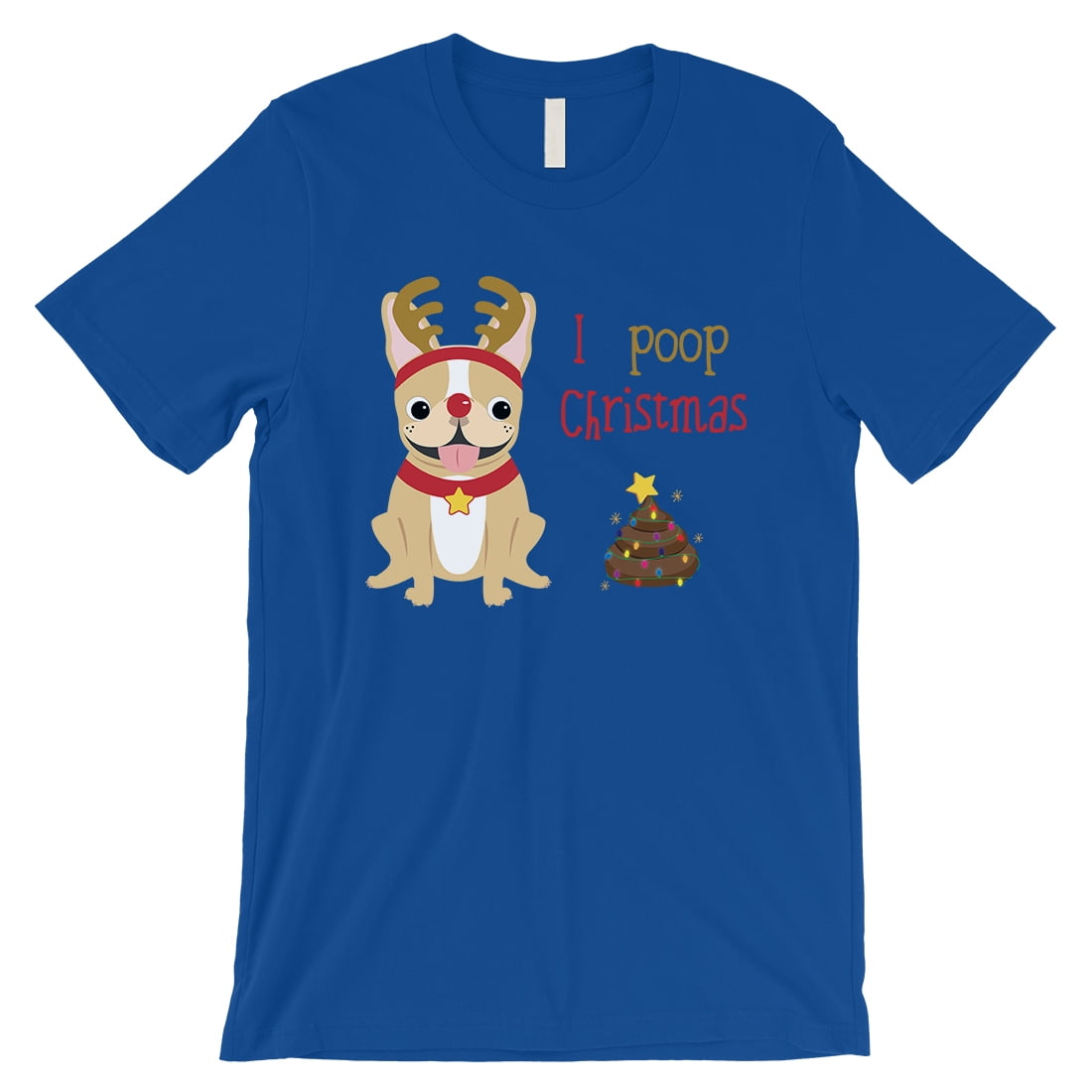 Frenchie Christmas Poop Cute ROYAL BLUE Mens Shirt X-mas Present ...