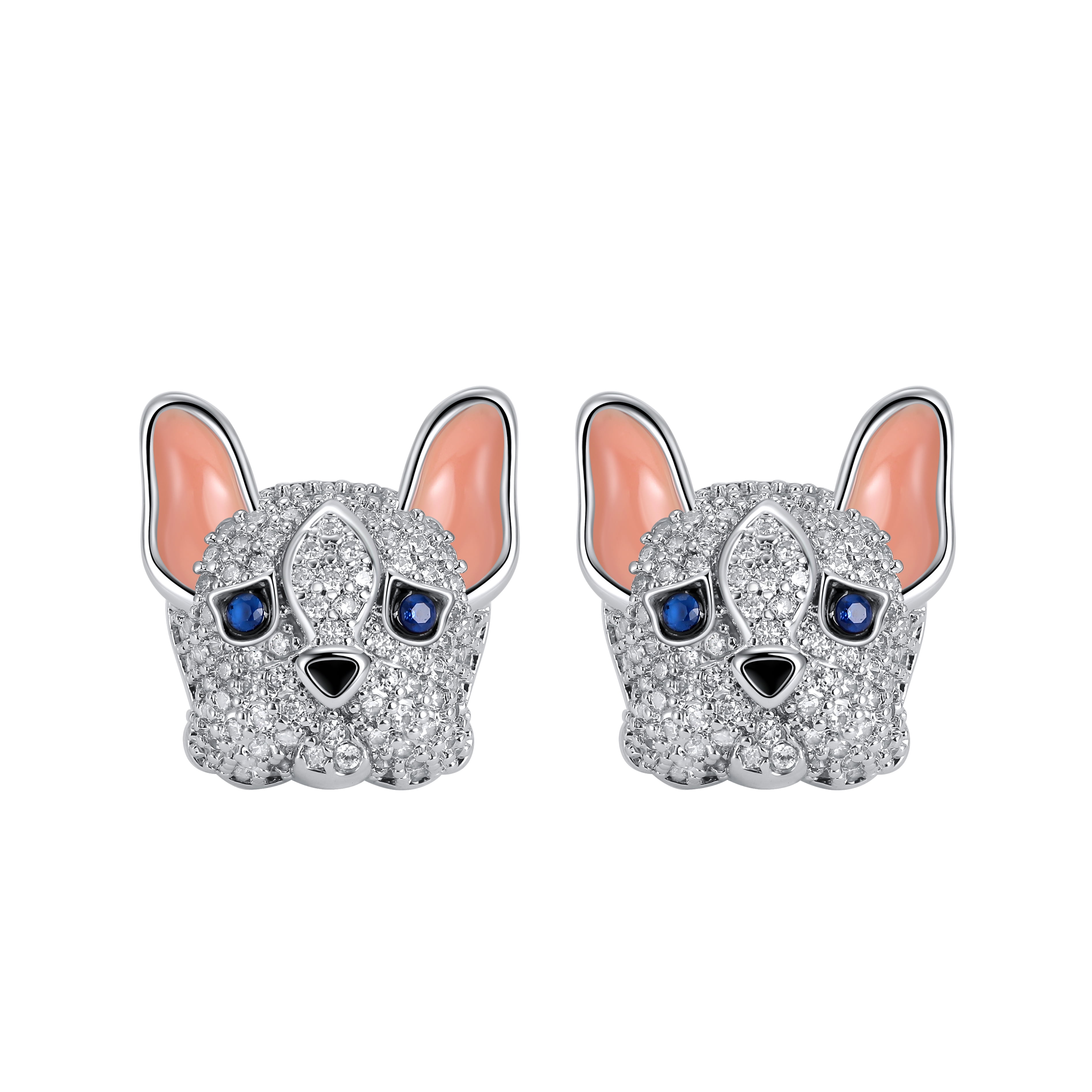 Frenchie Dog Stud Earrings for Women French Bulldog Cubic Zirconia ...