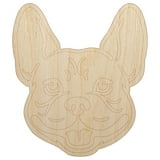 Frenchie French Bulldog Dog Head Wood Shape Unfinished Piece Cutout ...