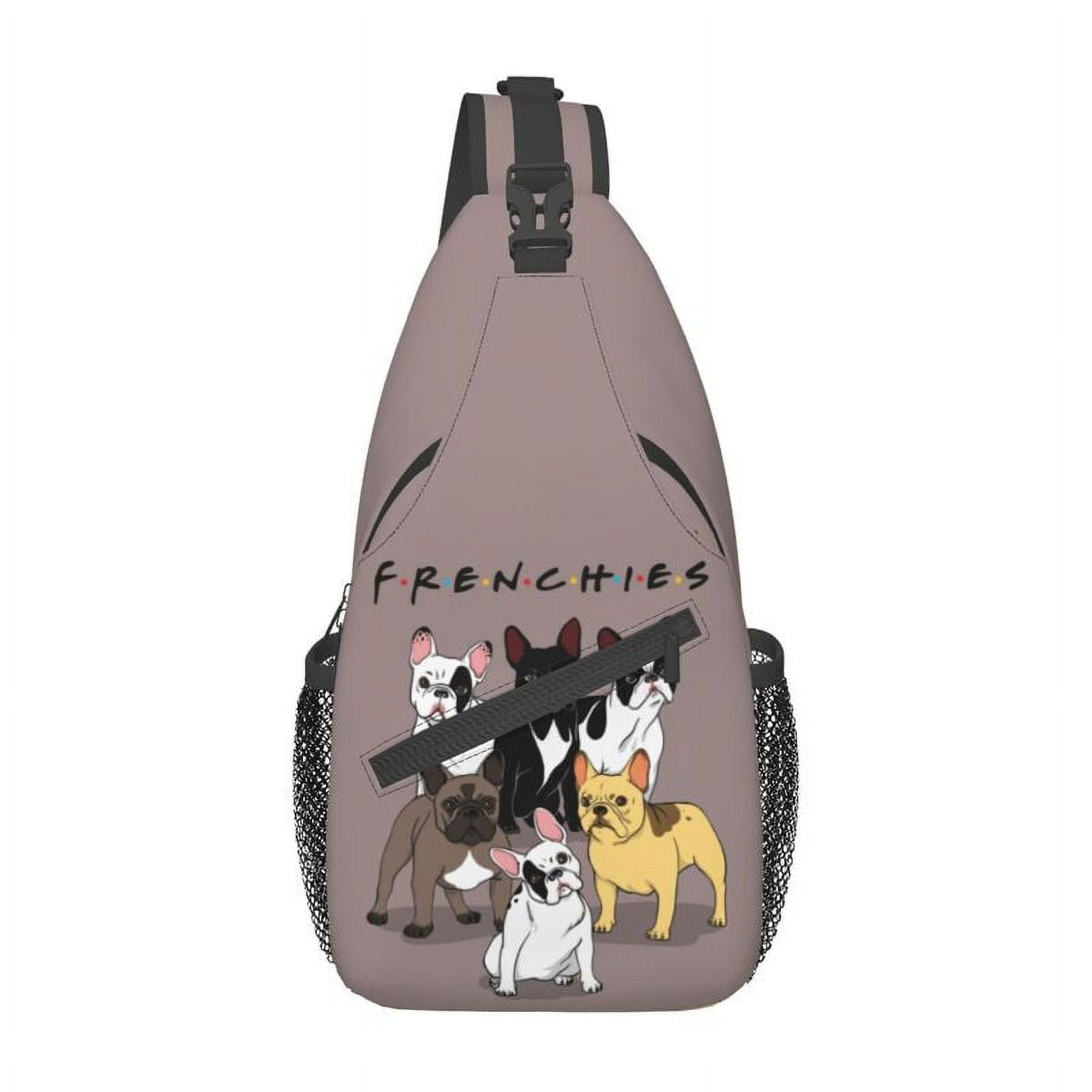 Frenchie French Bulldog Sling Crossbody Chest Bag Men Casual Dogs Pet ...