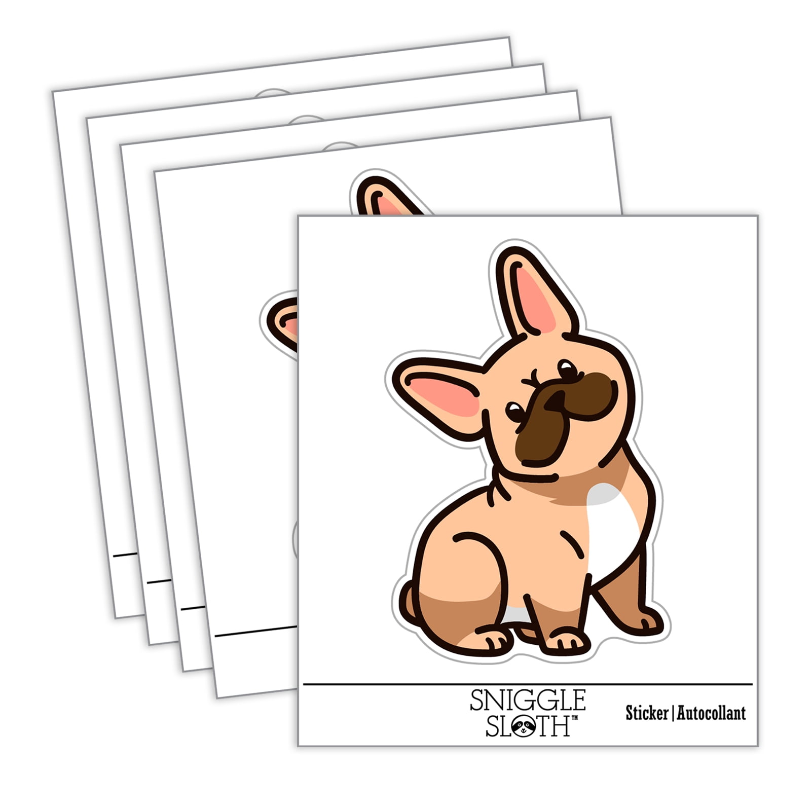 Frenchie Sitting Tilting Head French Bulldog Dog Car Window Bumper ...