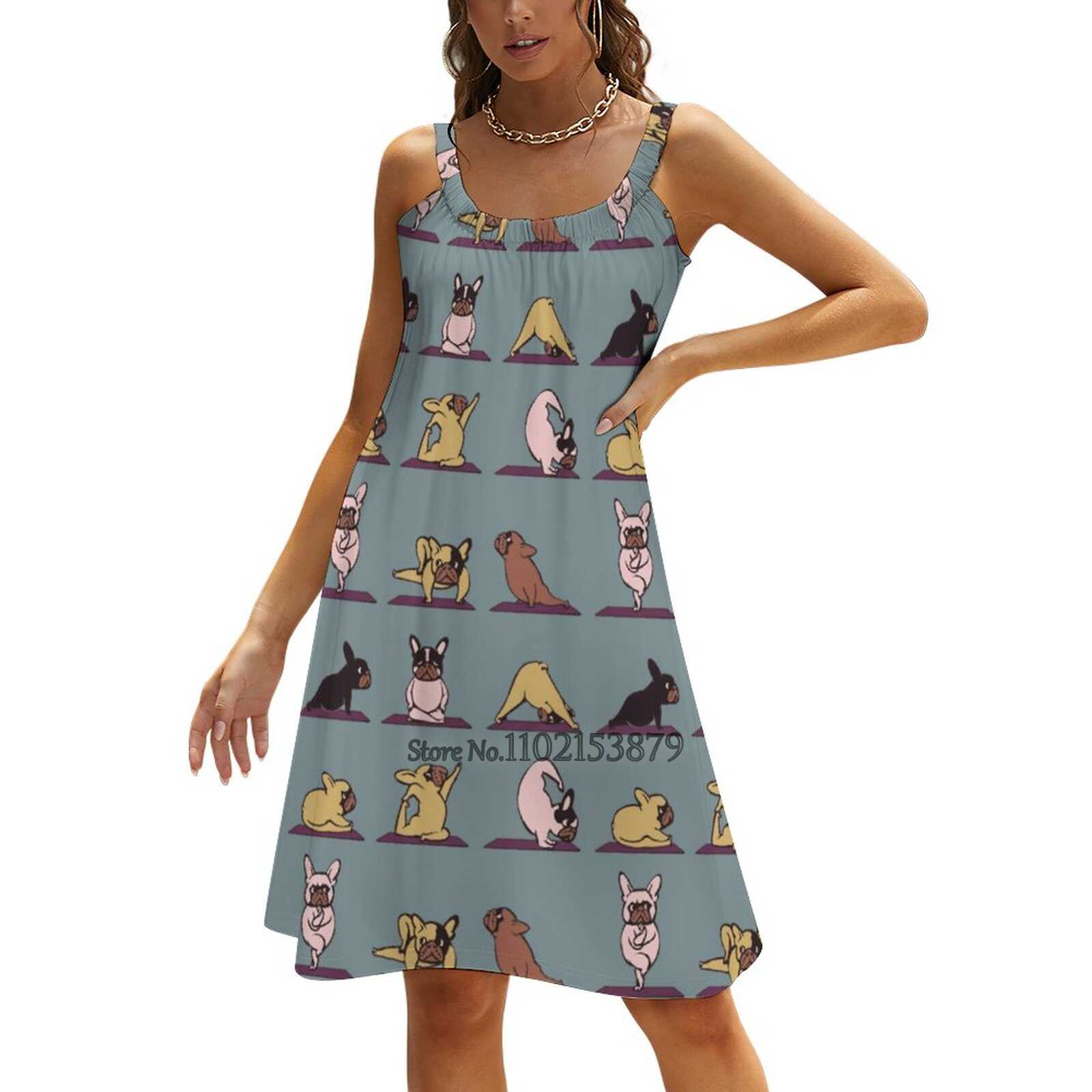 Frenchie Yoga Square Neck Dress Back Lacing Backless Dress Elegant ...