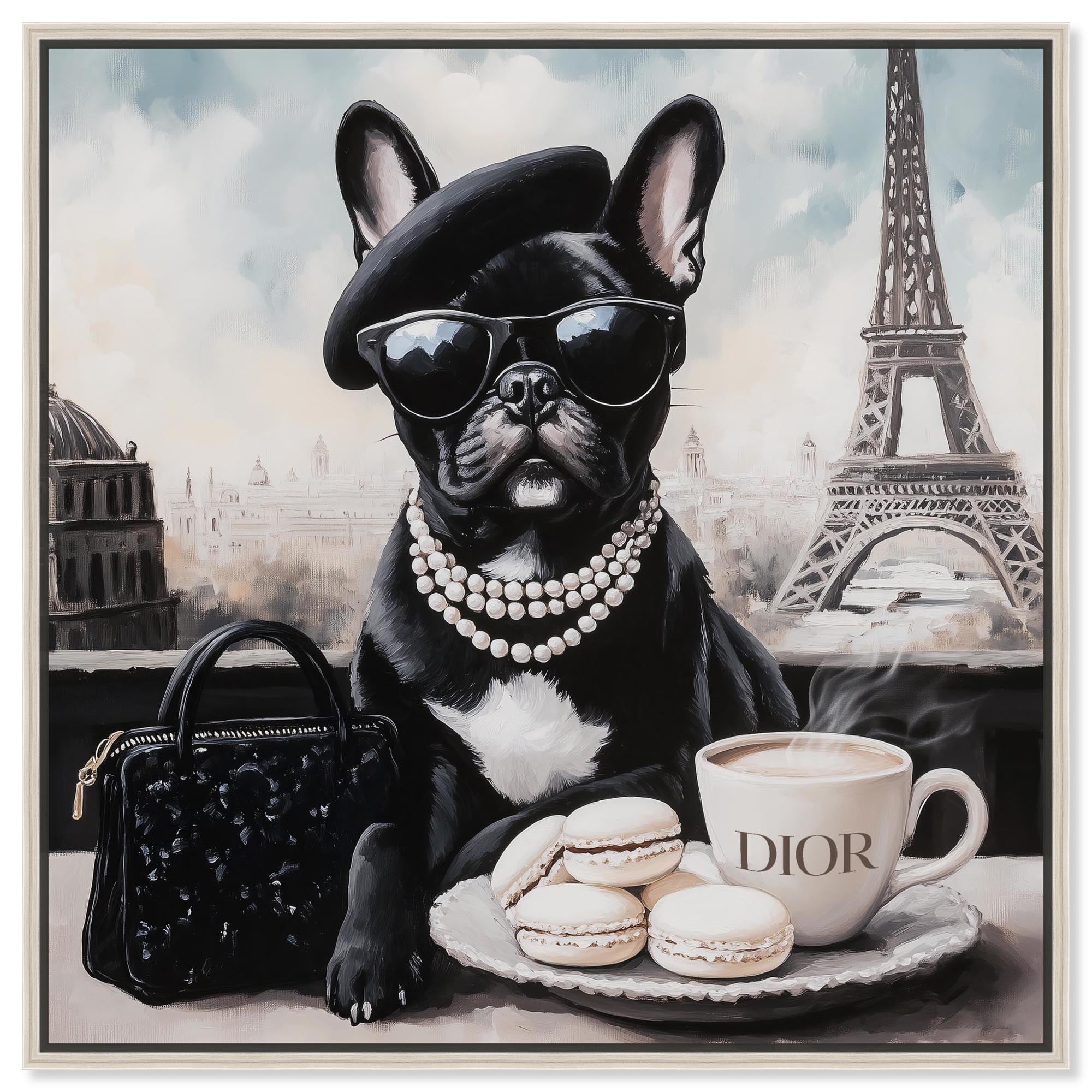 Frenchie in Paris Treats Canvas Fashion Art Prints by Art Remedy ...