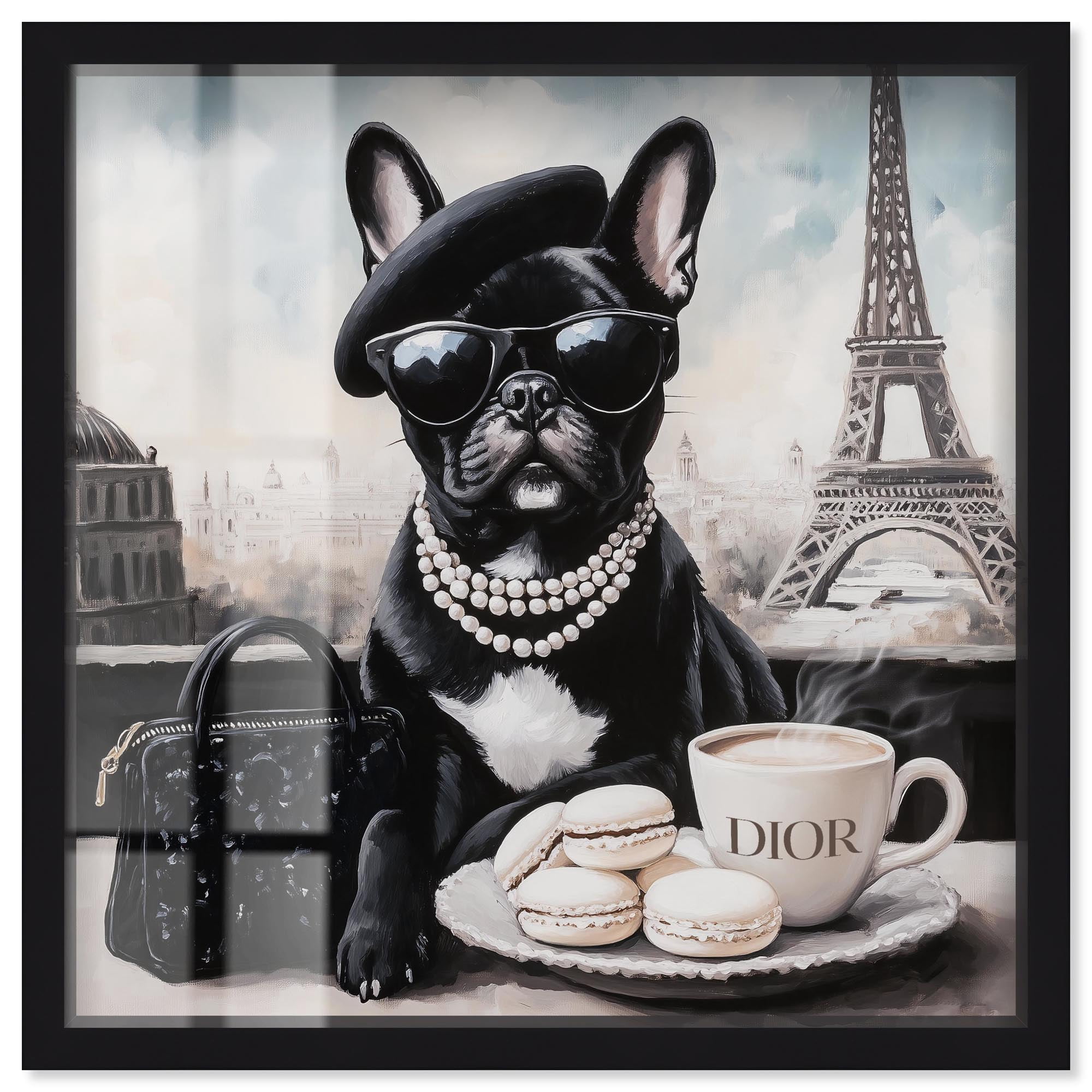 Frenchie in Paris Treats Shadowbox Print Fashion Art Prints by Art ...