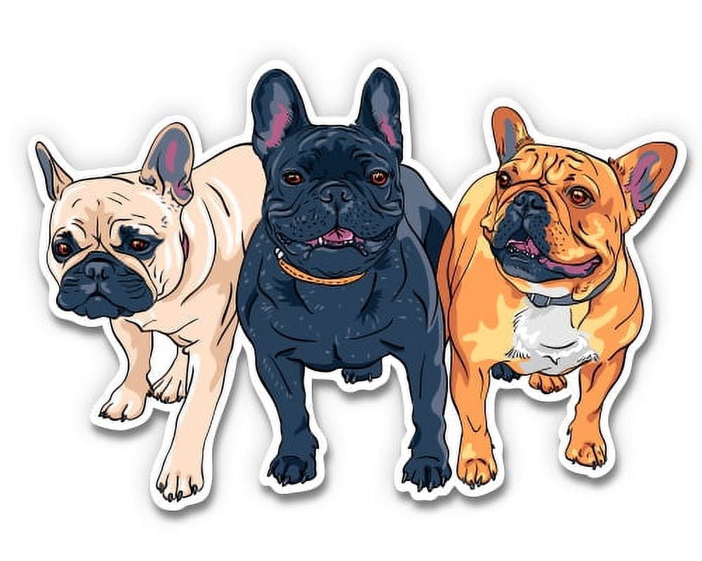 Frenchies Cute French Bulldogs - 8" Vinyl Sticker - For Car Laptop I ...