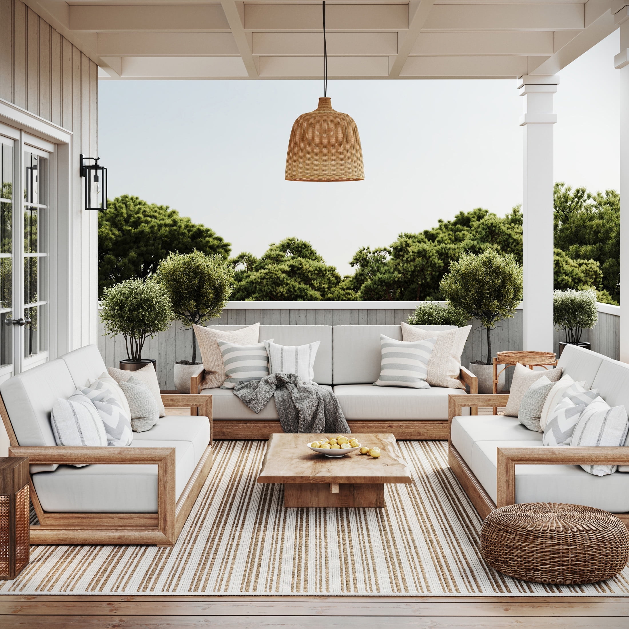 Rugs USA Hermine Striped Indoor/Outdoor Area Rug, 8' x 10', Hermine ...
