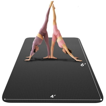 Gymax Large Non-Slip Exercise Yoga Mat 6' x 4' x 8mm, Wide Cushioned ...