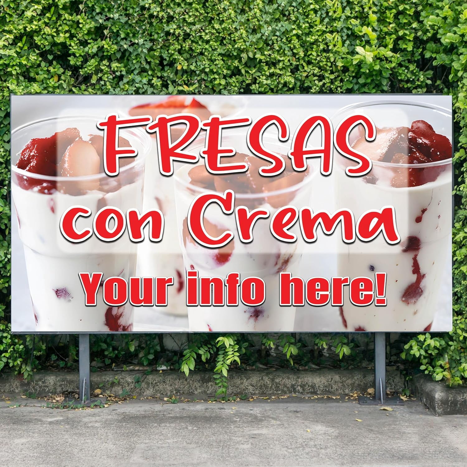 Fresas Crema 13 oz heavy duty vinyl banner sign with metal grommets ...
