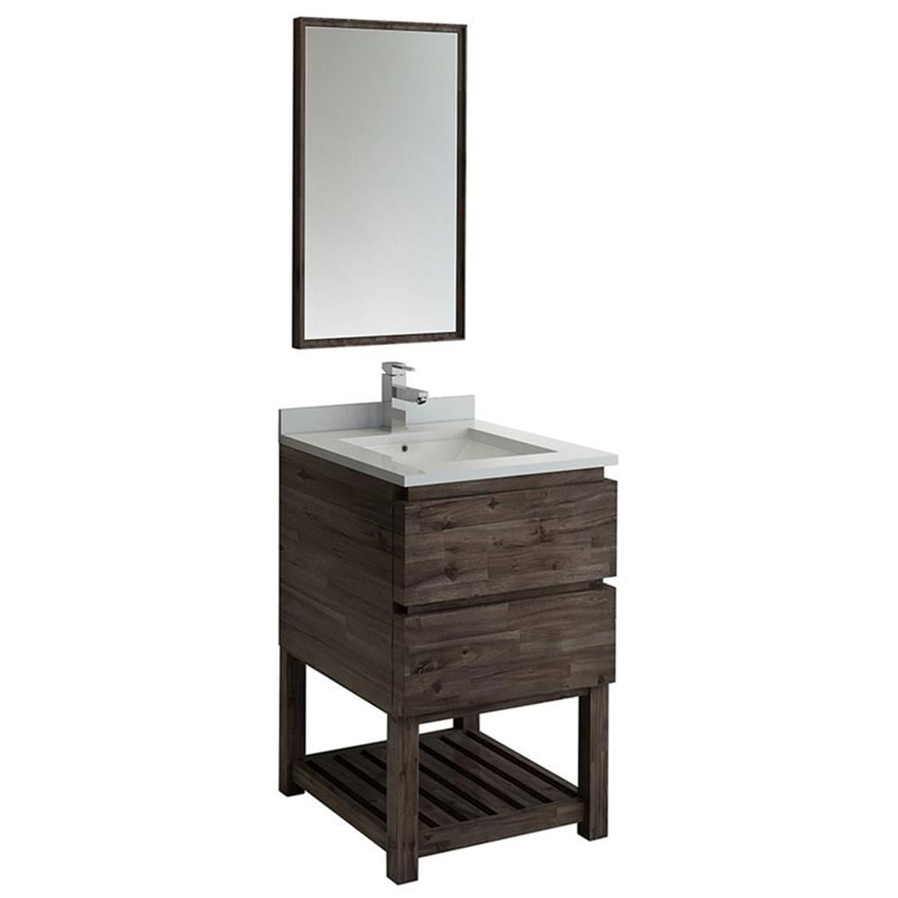 Fresca Formosa 24" Wood Bathroom Vanity with Open Bottom and Mirror in ...