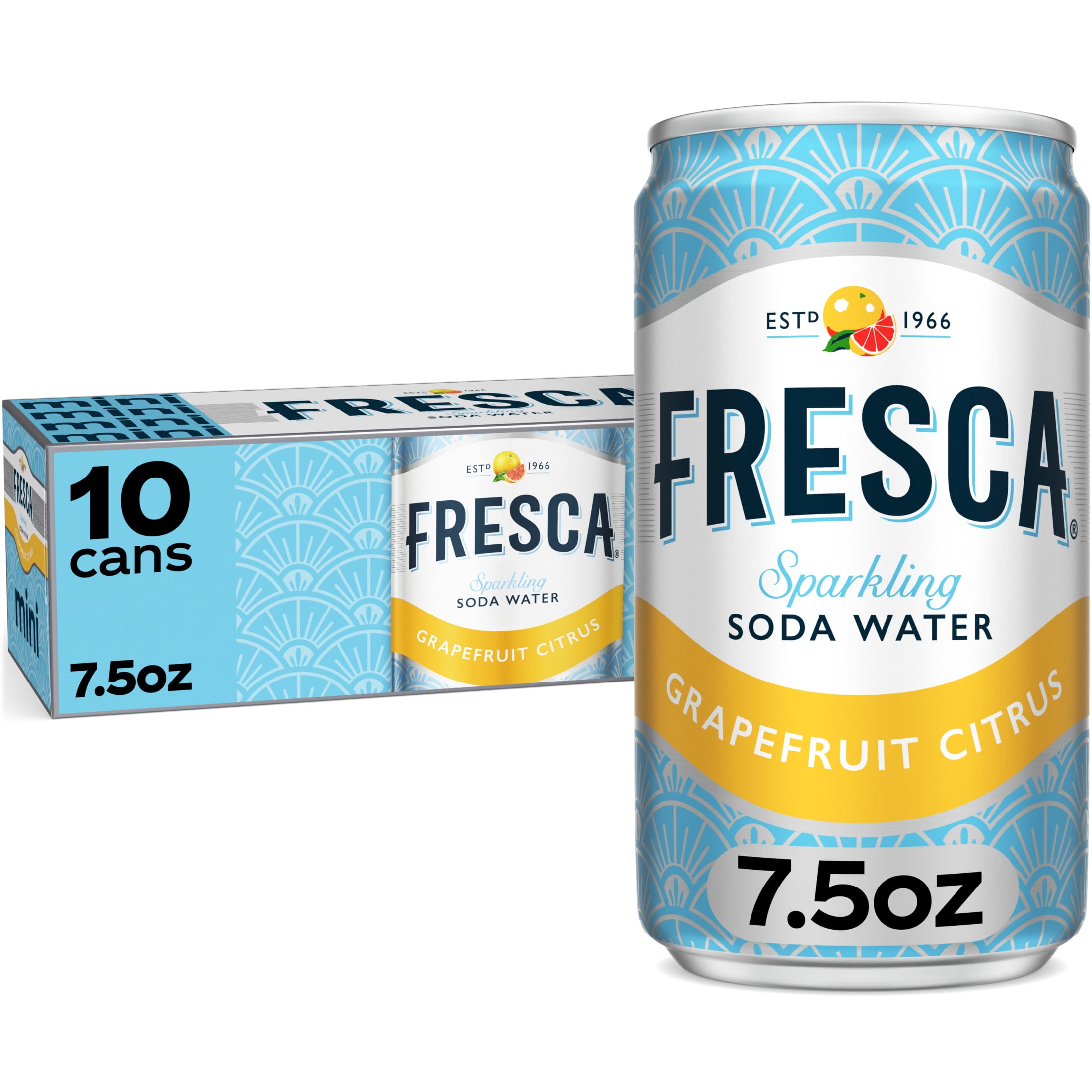 Fresca Citrus Soda Pop Fridge Pack, 7.5 fl oz, 10 Pack Mini Cans ...