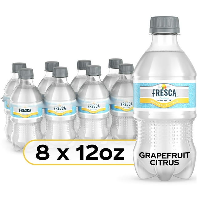 Fresca Grapefruit Citrus Sparkling Soda Water Bottles, 12 fl oz, 8 Pack - Walmart.com