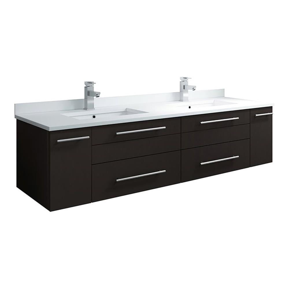 RGM Distribution Fresca Lucera 60" Espresso Wall Hung Modern Bathroom ...