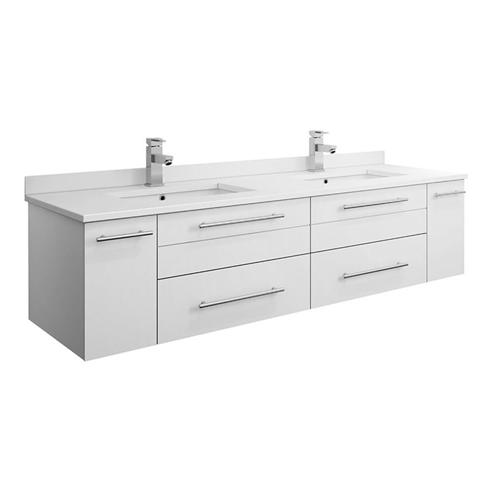 RGM Distribution Fresca Lucera 60" White Wall Hung Modern Bathroom ...