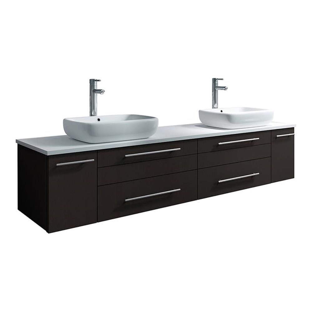 RGM Distribution Fresca Lucera 72" Espresso Wall Hung Modern Bathroom ...