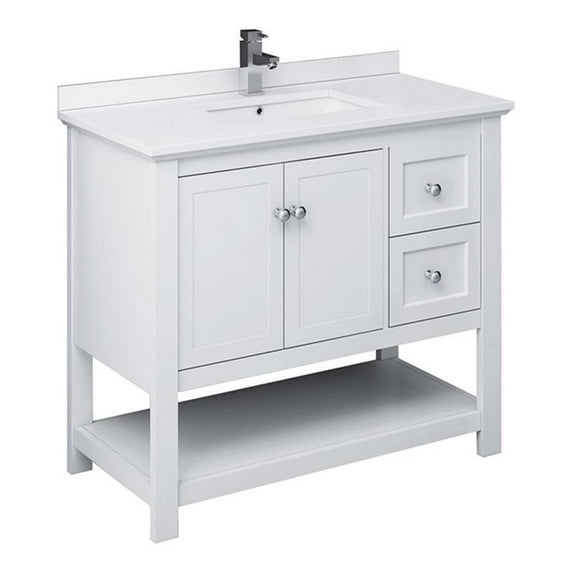 RGM Distribution Fresca Manchester 42" White Traditional Bathroom ...