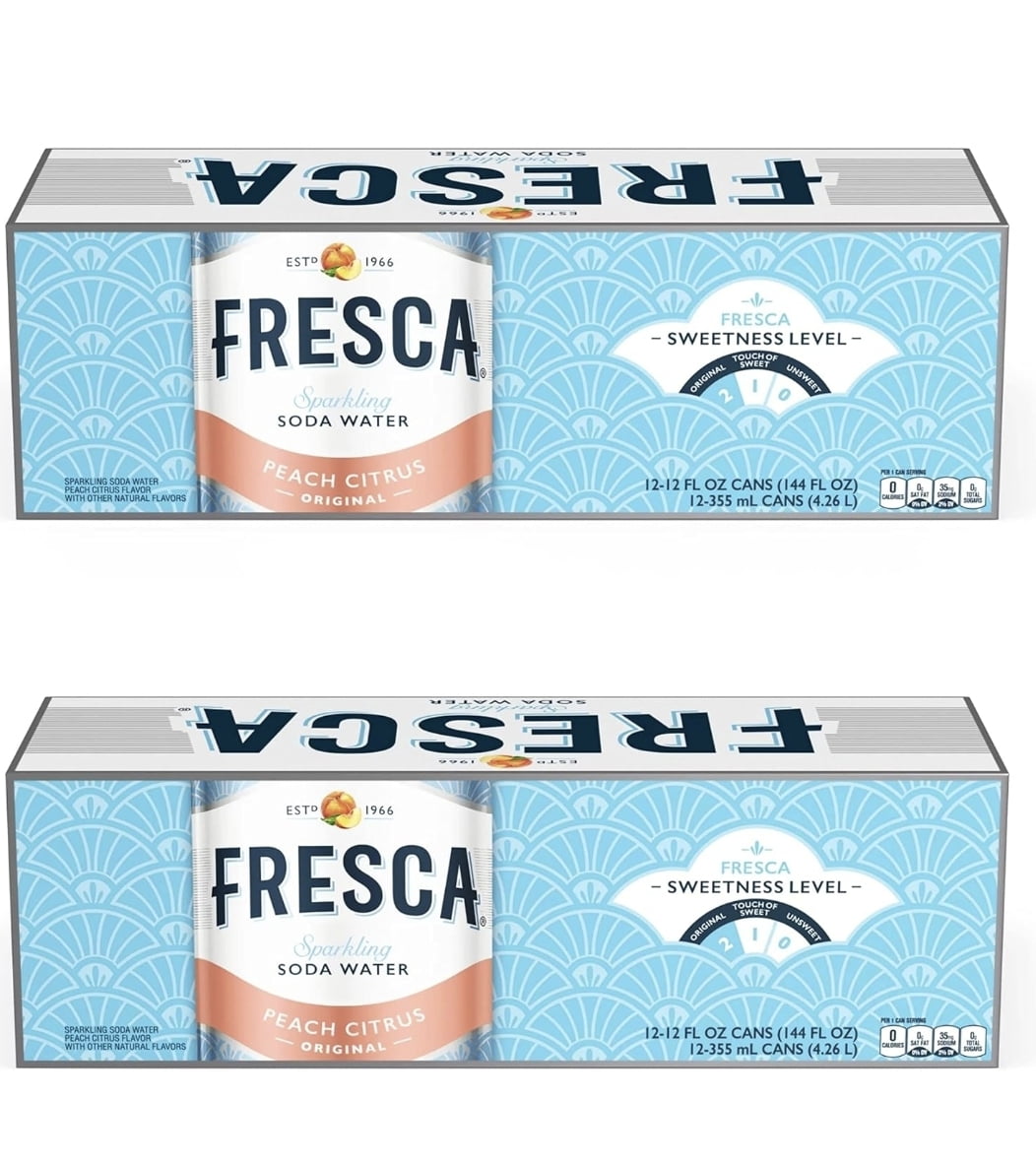 Westernmby Fresca Peach Citrus Soda 12 oz Can Pack of 24 - Walmart.com