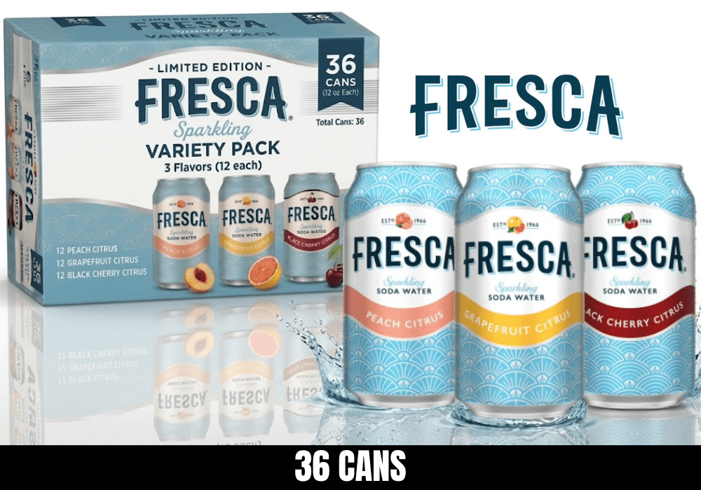 Fresca Sparkling Soda Water Variety Pack, 12 fl oz Cans (36 Count ...