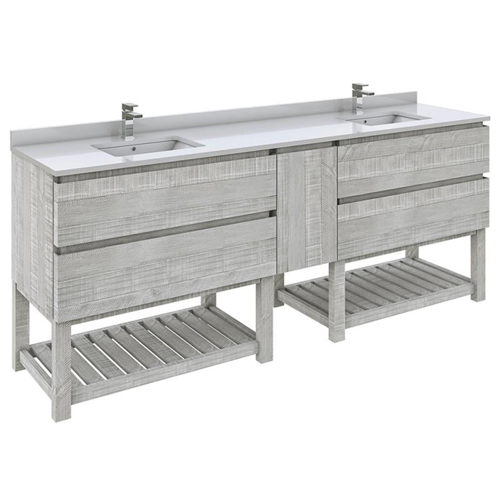 Fresca Formosa 84" Floor Standing Open Bottom Double Sink Modern ...