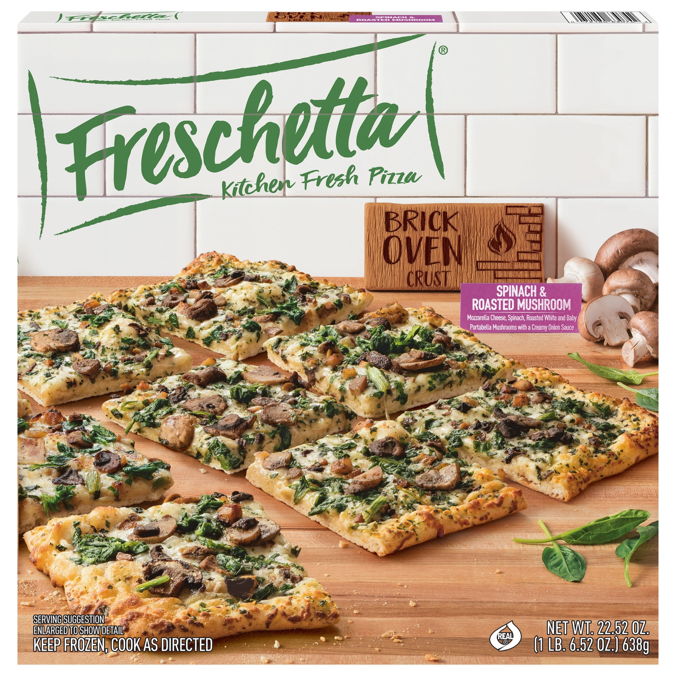 Freschetta Spinach & Roasted Mushroom Brick Oven Crust Frozen Pizza, 22 ...