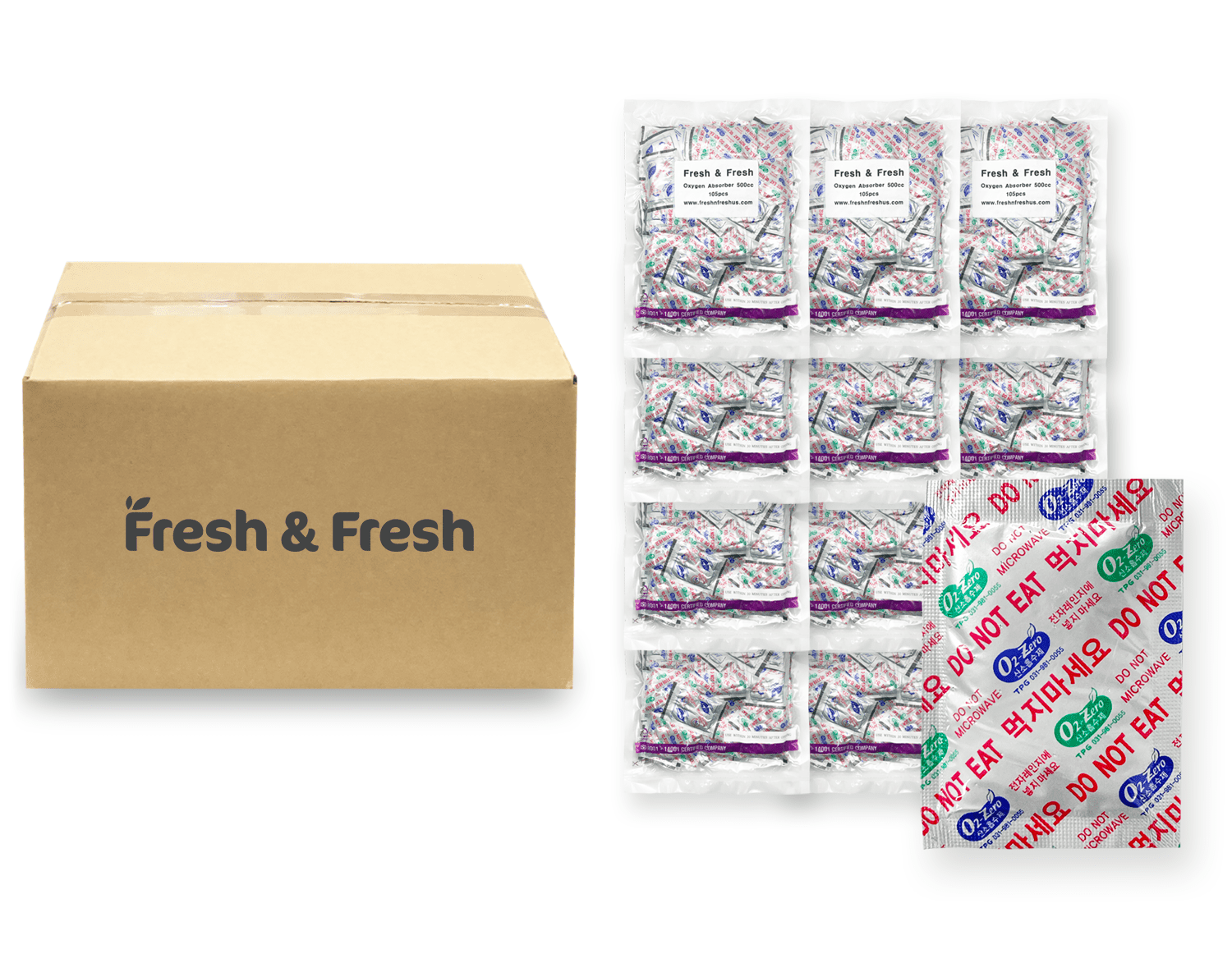 Fresh & Fresh (1050 Packet) 500cc Premium Oxygen Absorbers Packets for ...