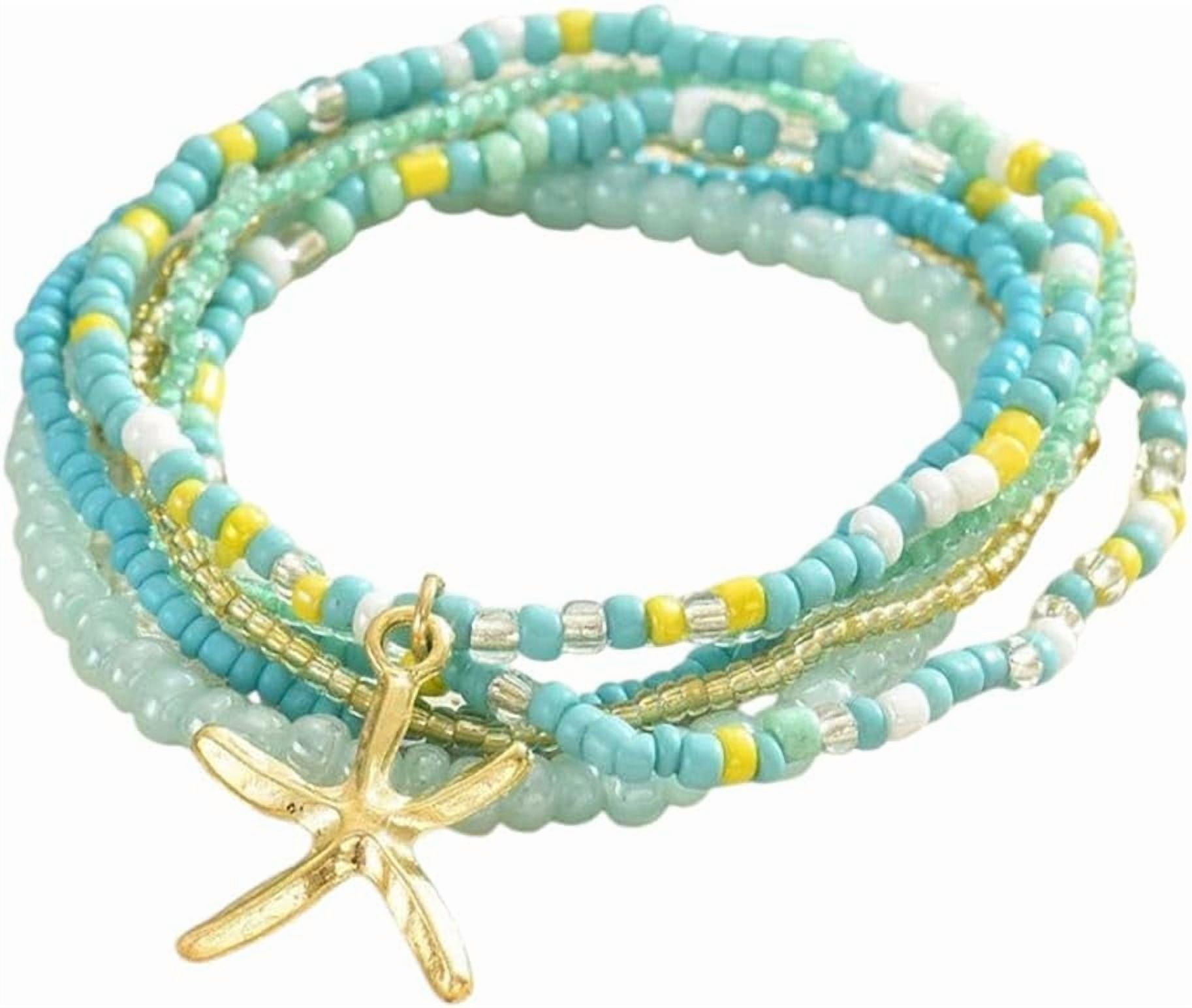 Fresh 2026 Multilayer Best Colorful Rice Beads Starfish Anklets Set For ...