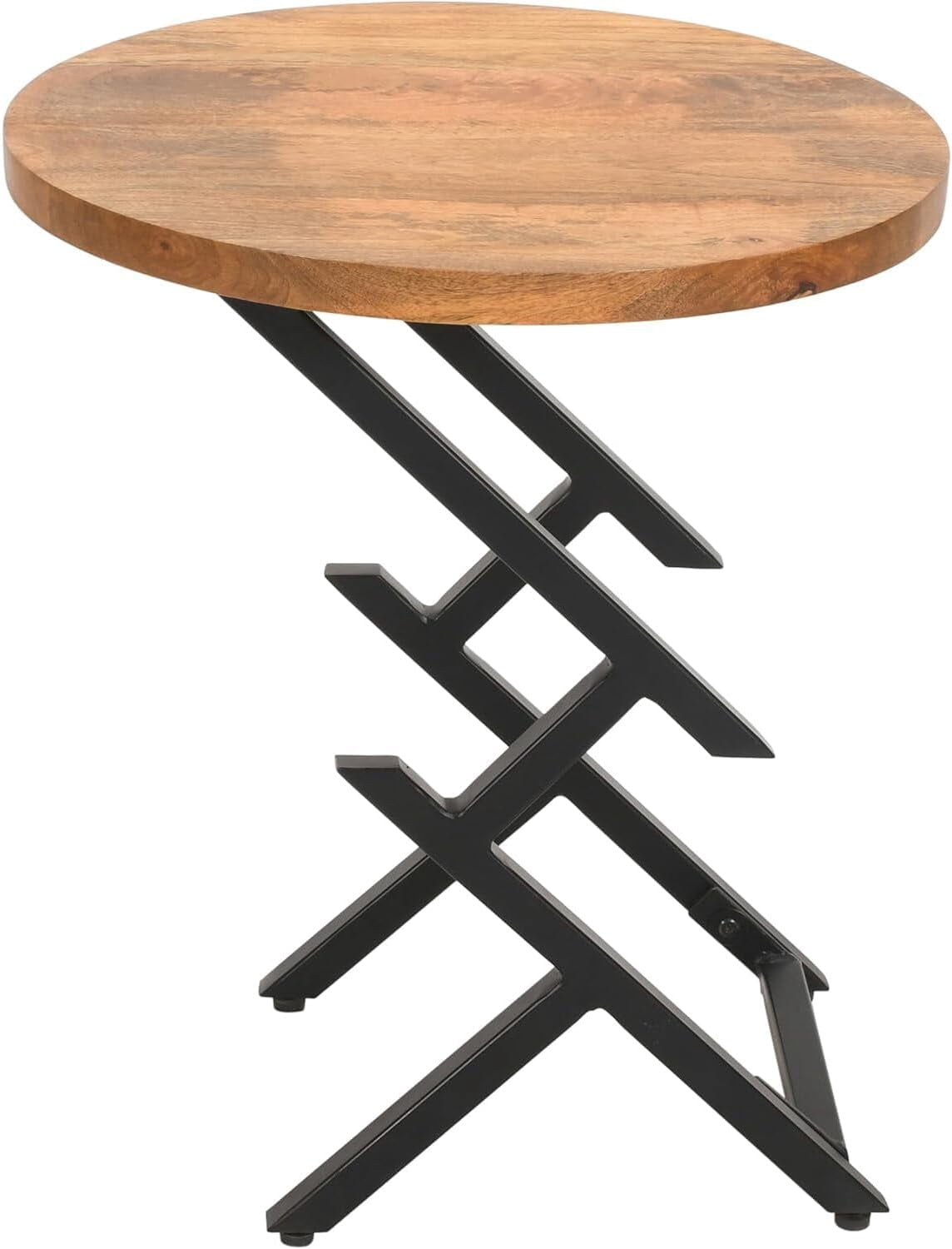 Fresh 23 Inch Side End Table with Natural Brown Round Wood Top and ...