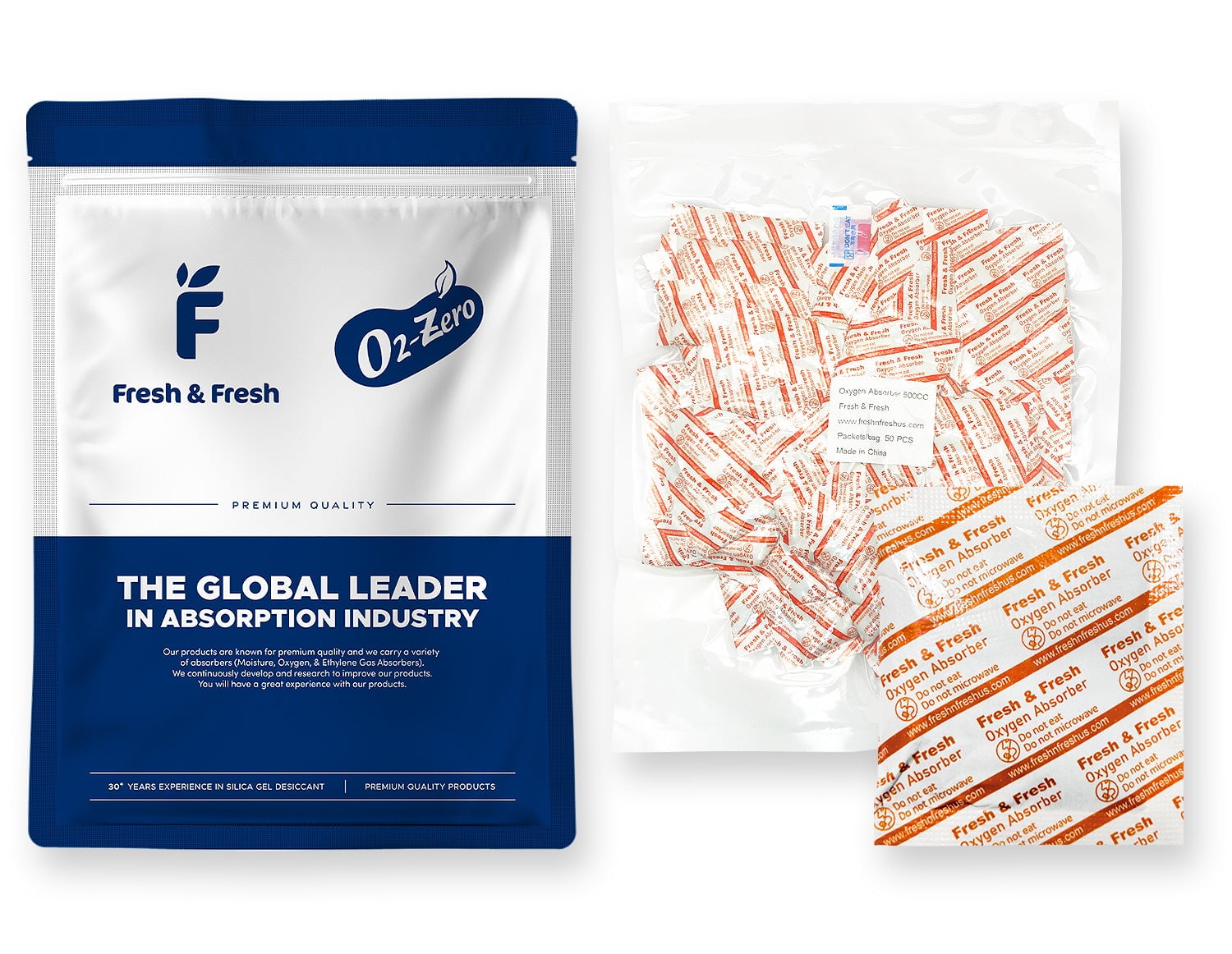 Fresh & Fresh (50 Packet) 500cc Premium Oxygen Absorbers Packets for ...