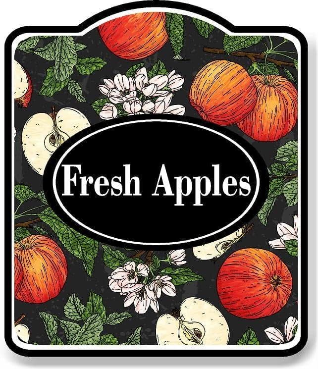 Fresh Apples Apple Blossom Print BLACK Aluminum Composite Sign, 15"x18 ...