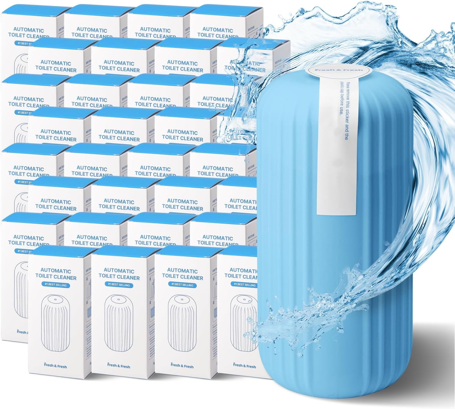 Fresh & Fresh Automatic Toilet Bowl Cleaners(Sky Blue) - 32 Bottles ...