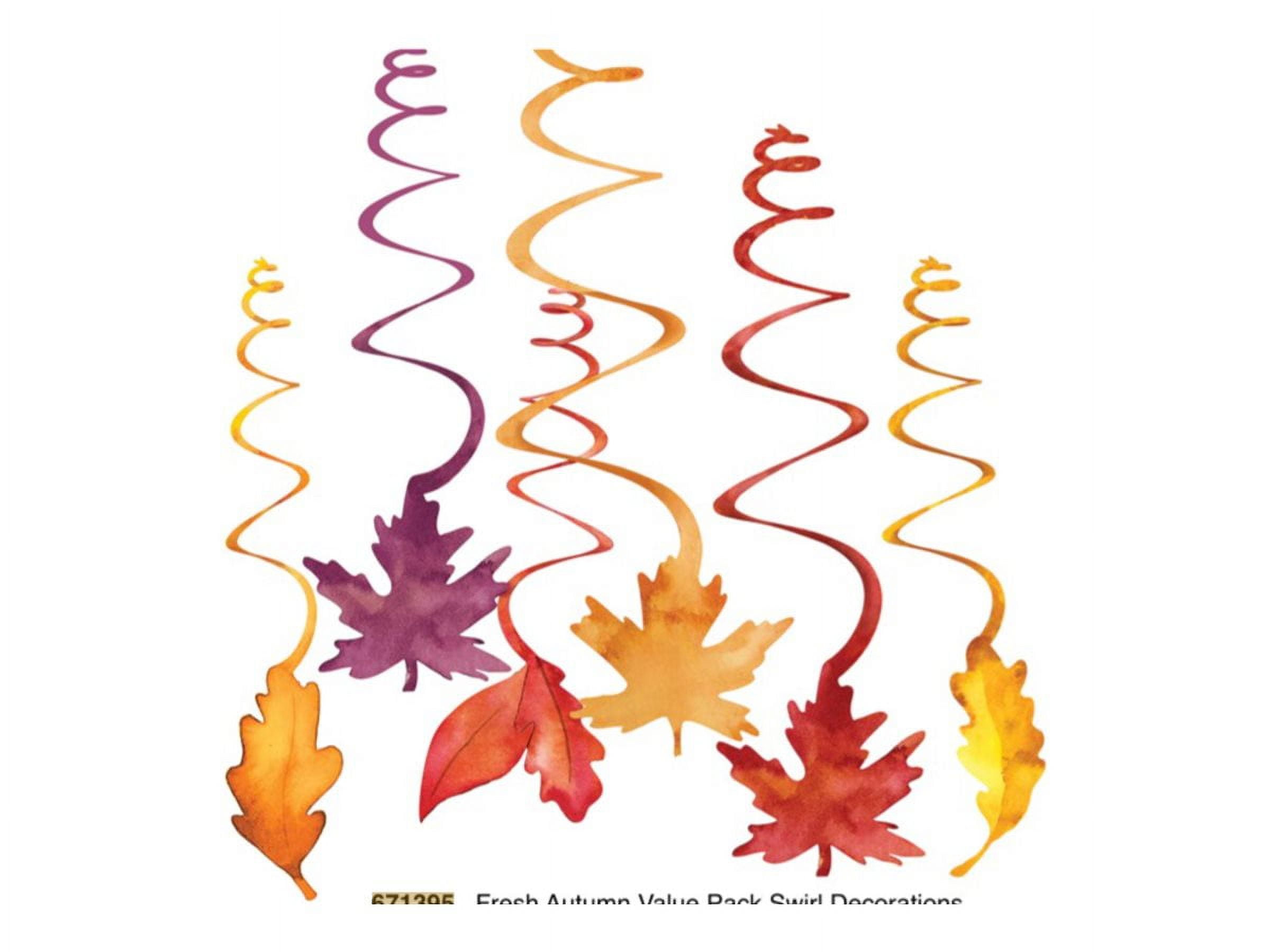 Amscan Fall - Hanging decoration set - 12 pieces - leaves - Walmart.com