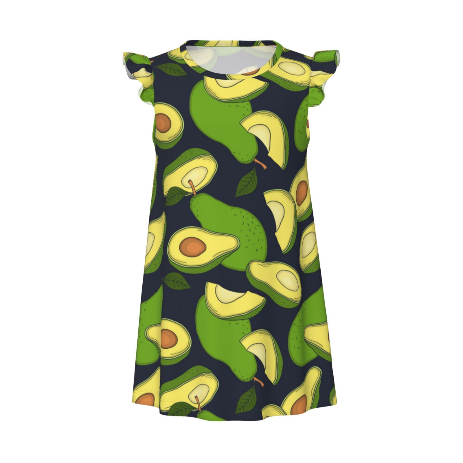 Fresh Avocado Girls Nightgowns, Flutter Sleeve Pajamas Nightdress ...