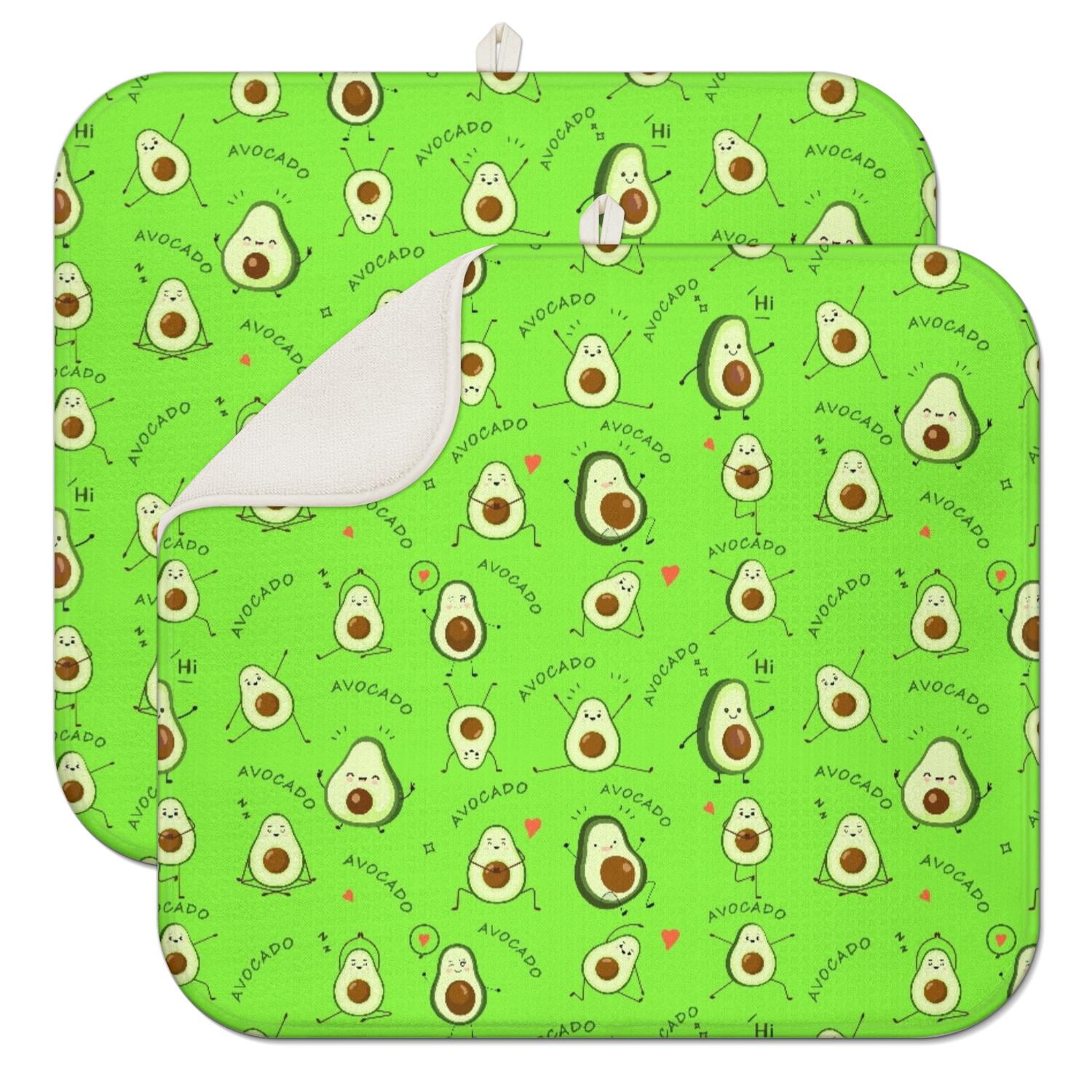 Fresh Avocado Pattern Coffee Mat – Absorbent Microfiber Spill Mat ...