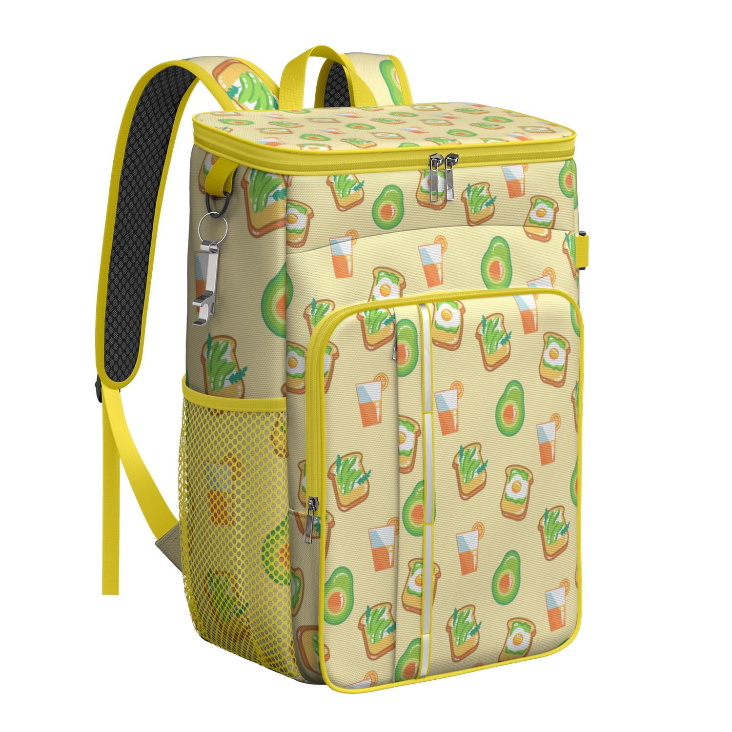 Fresh Avocados Pattern Insulated Cooler Backpack, Leakproof Lunch Bag ...