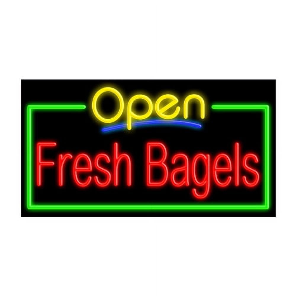 Fresh Bagels Glass Neon Sign 37"L x 20"H #15728 - Walmart.com