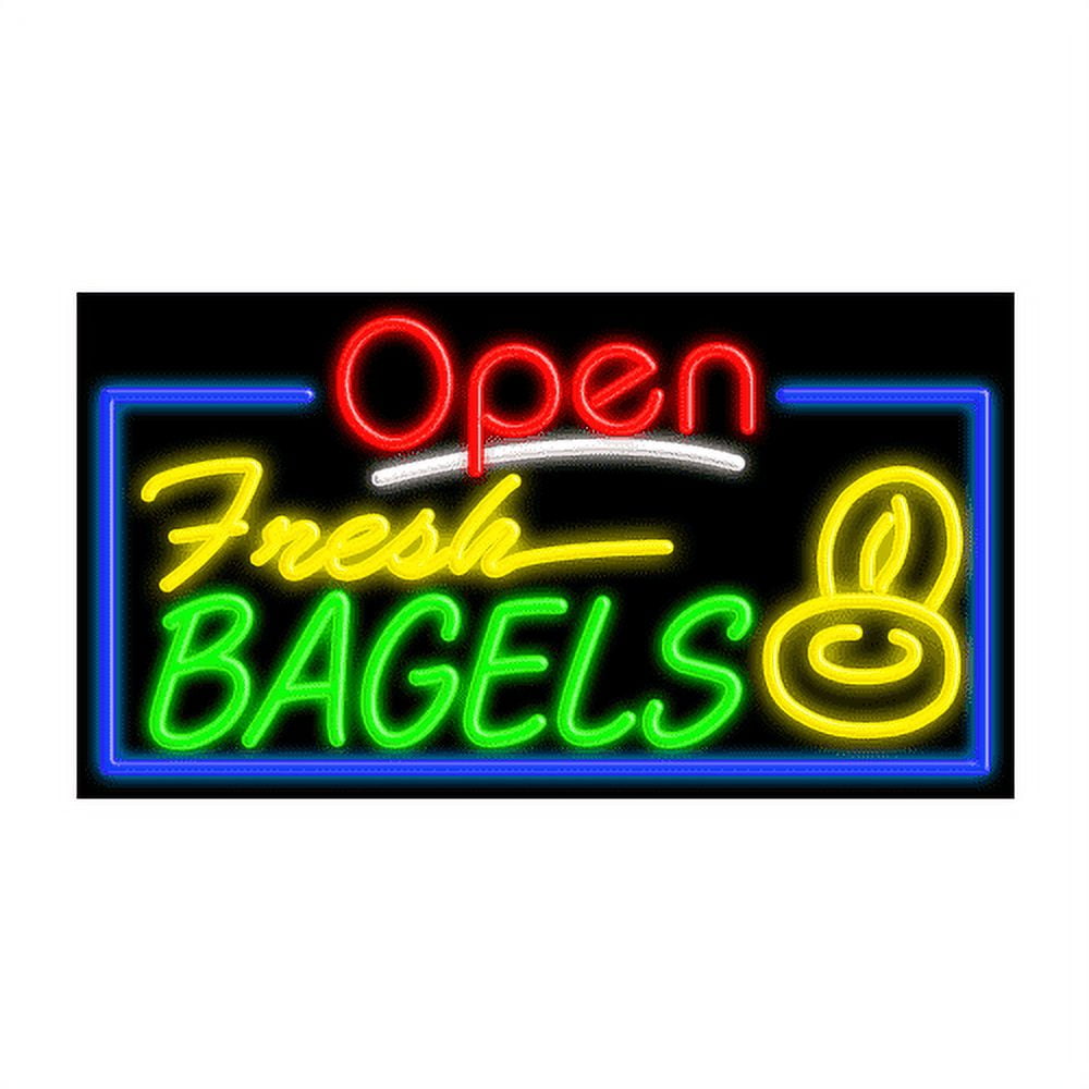 Fresh Bagels-Glass Neon Sign Made in USA - Walmart.com