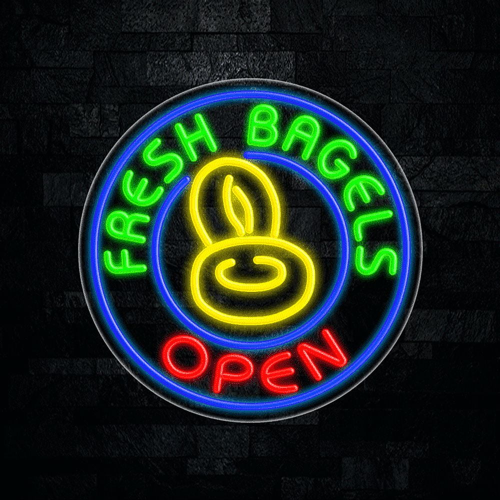 Fresh Bagels LED Neon Sign 26"L x 26"H #31818 - Walmart.com