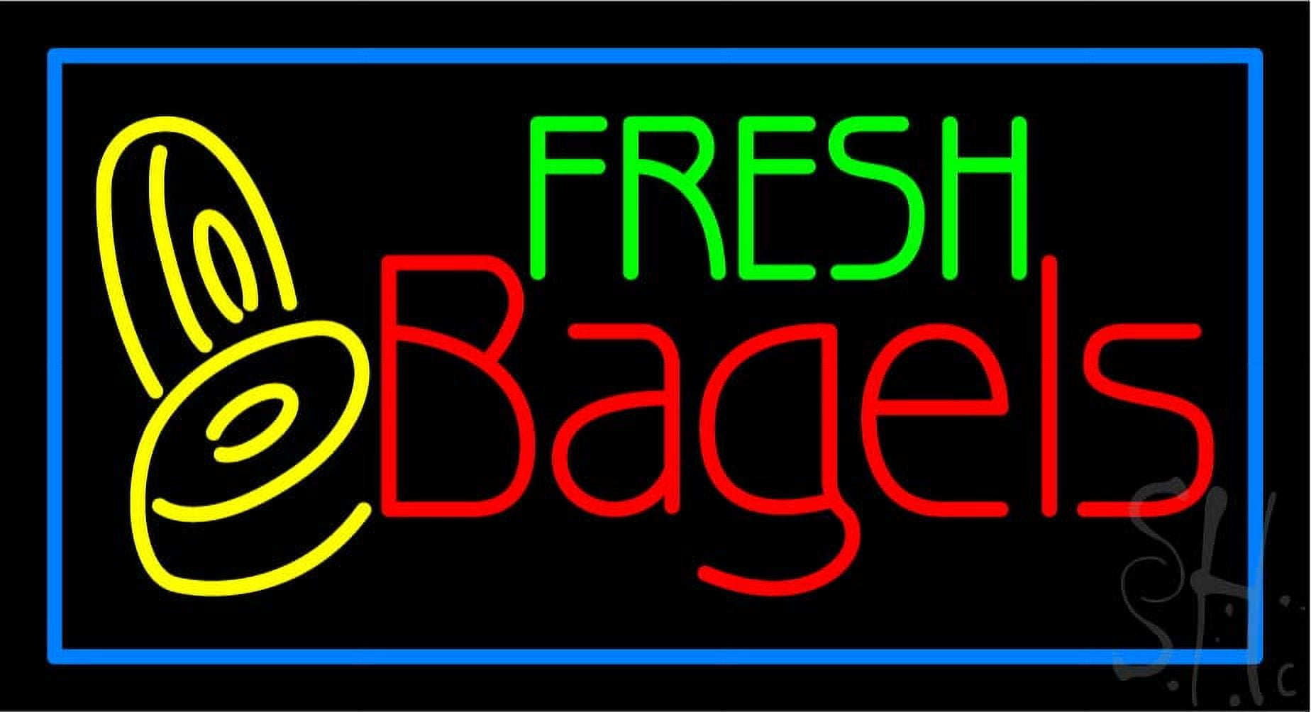 Fresh Bagels Logo LED Neon Sign 13 x 24 - inches, Clear Edge Cut ...