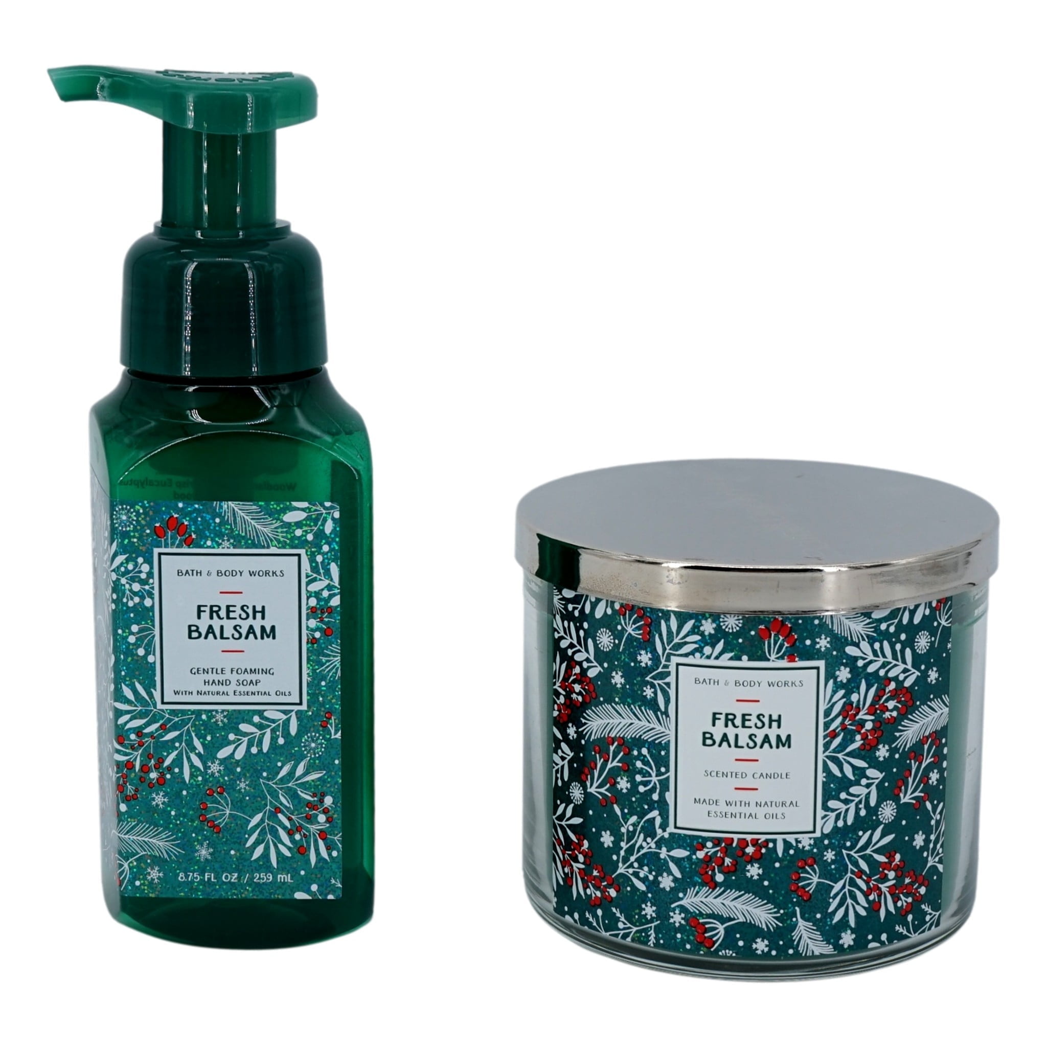 Fresh Balsam Bundle - 8.75 oz Gentle Foaming Hand Soap & 14.5 oz 3-Wick Scented Candle - Walmart.com